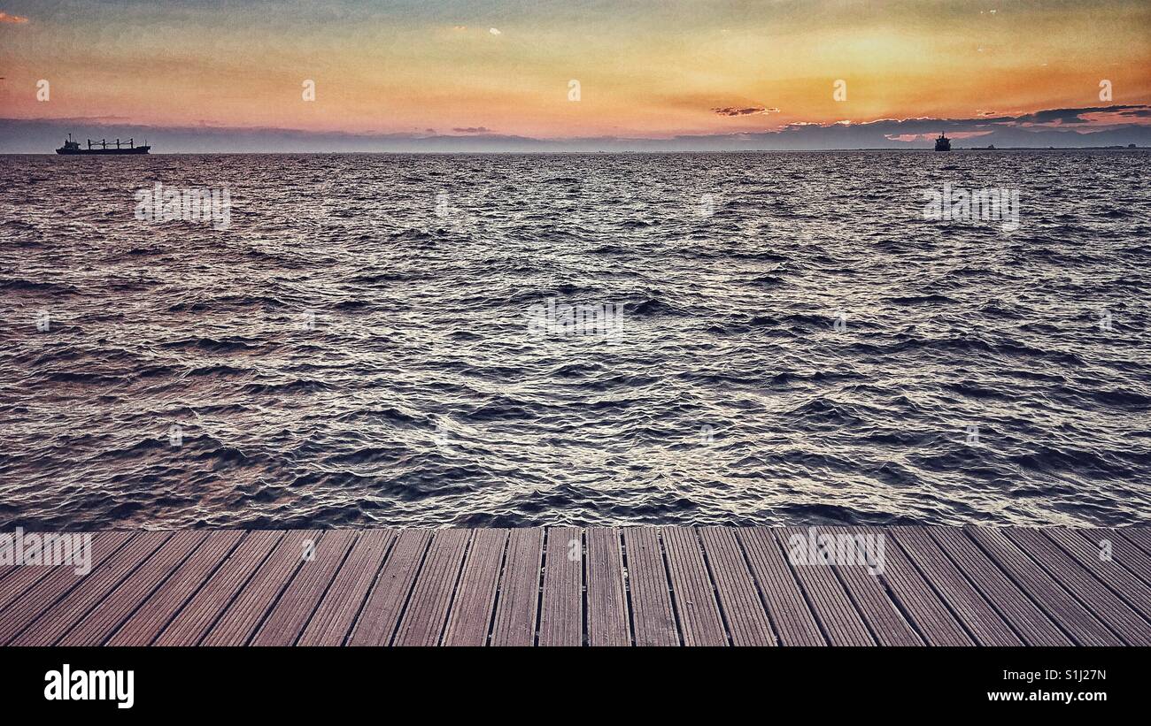 The sea view of the evening hi-res stock photography and images - Alamy