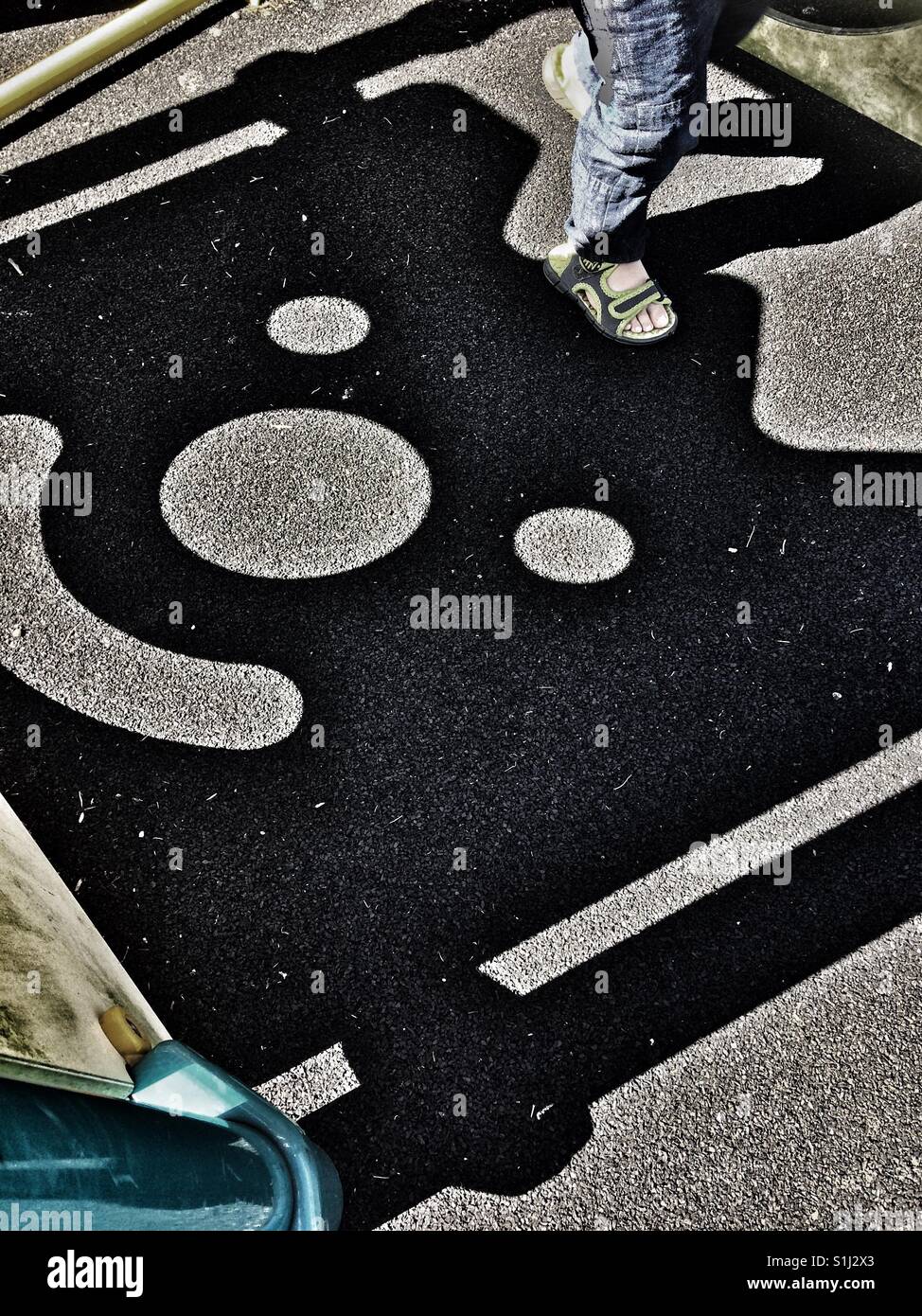 Smiley face shadow and child playing Stock Photo - Alamy