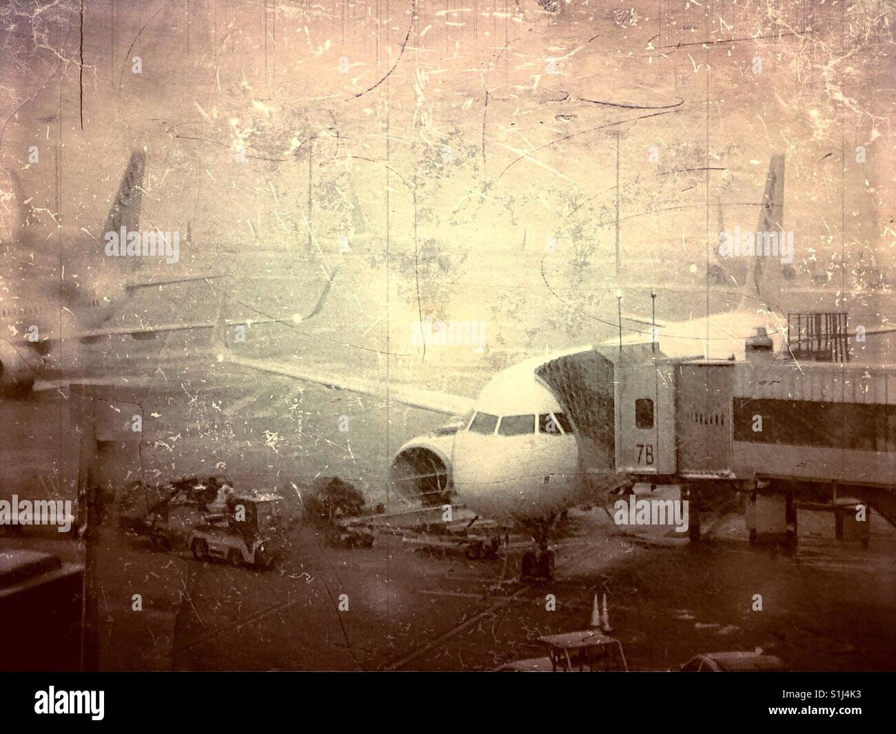 airplane at airport gate Stock Photo - Alamy