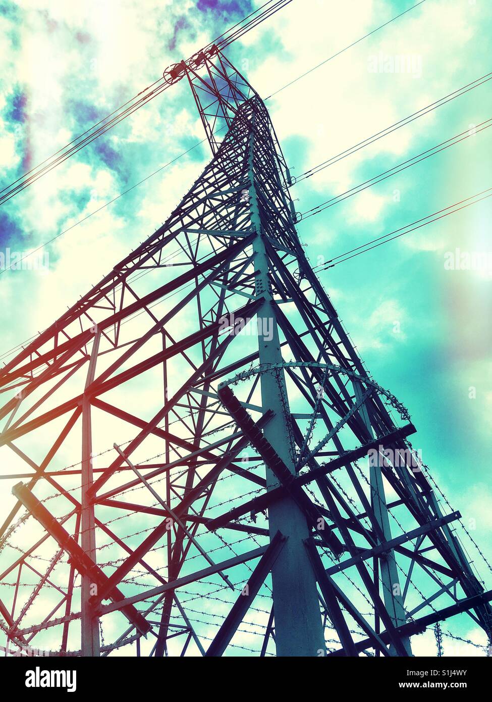 Looking up a pylon hi-res stock photography and images - Alamy