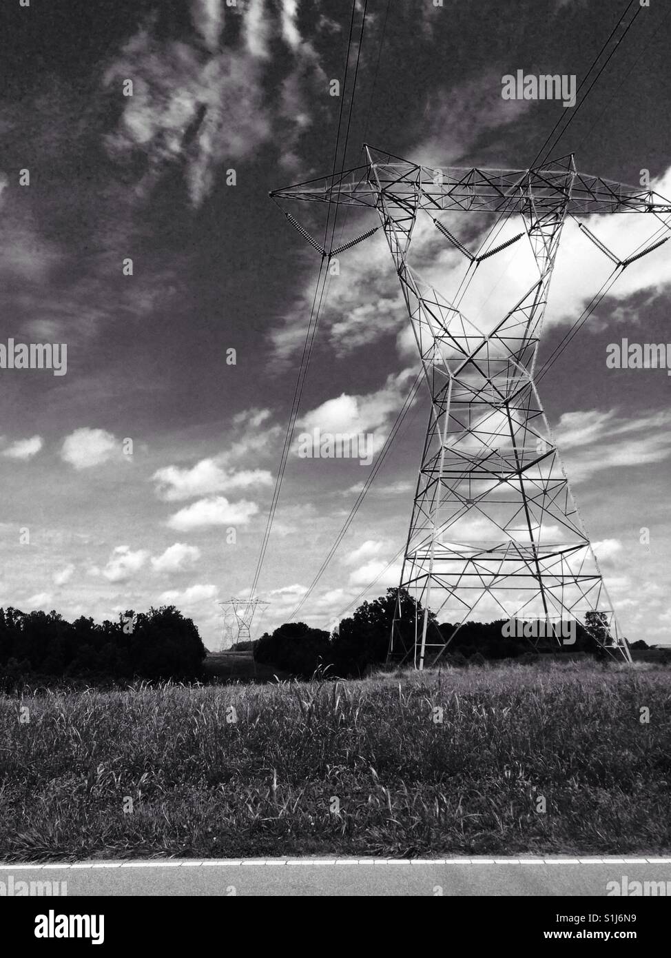 Power of the power line Stock Photo - Alamy