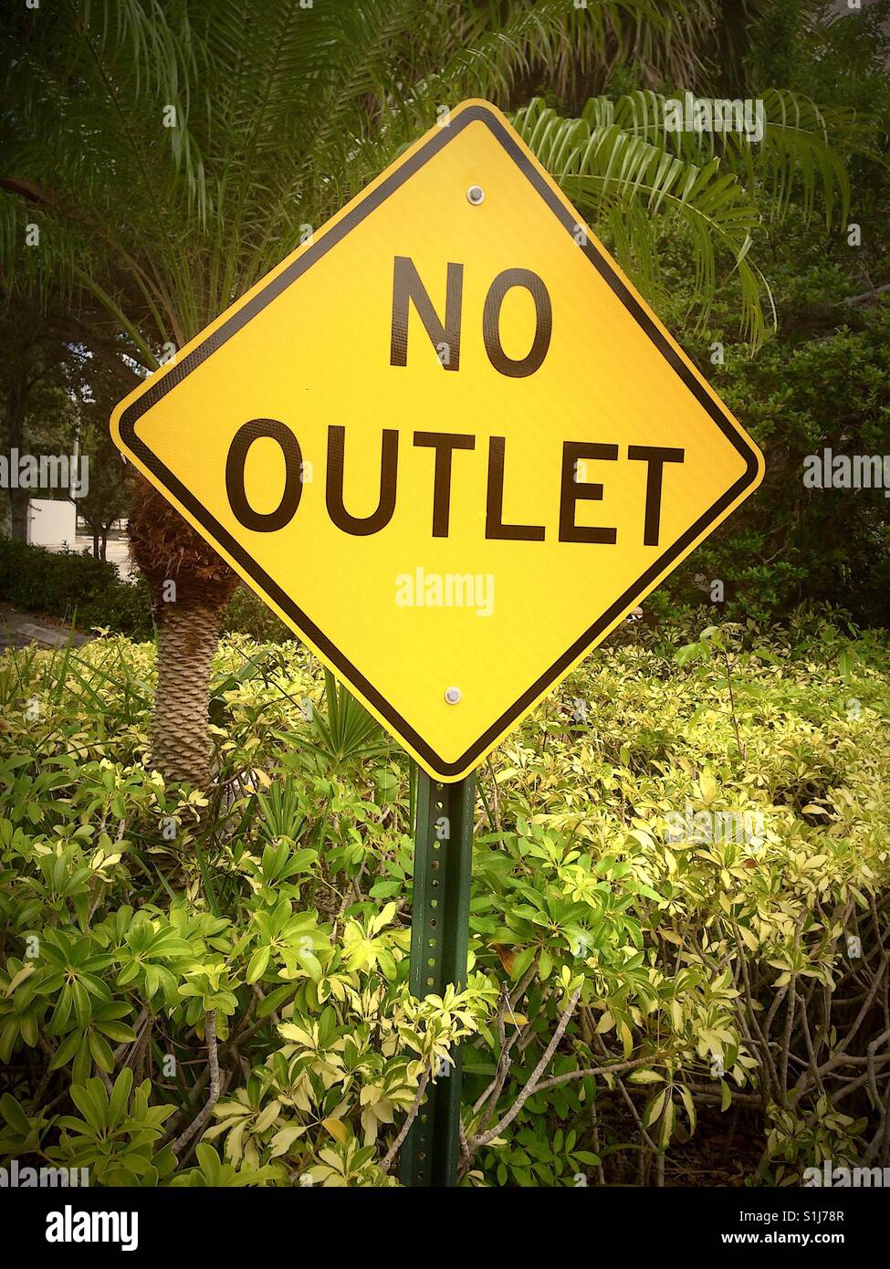 No outlet road warning sign hi-res stock photography and images - Alamy