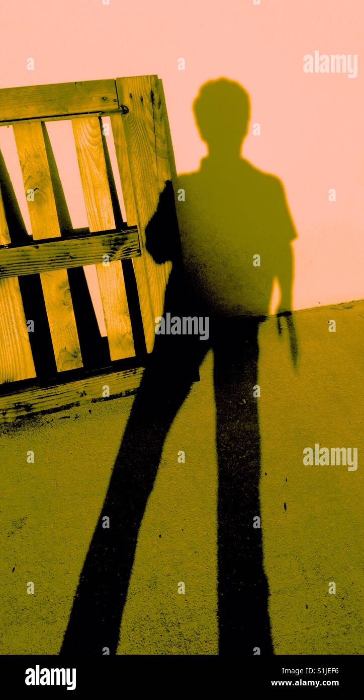 Mans shadow back alley hi-res stock photography and images - Alamy