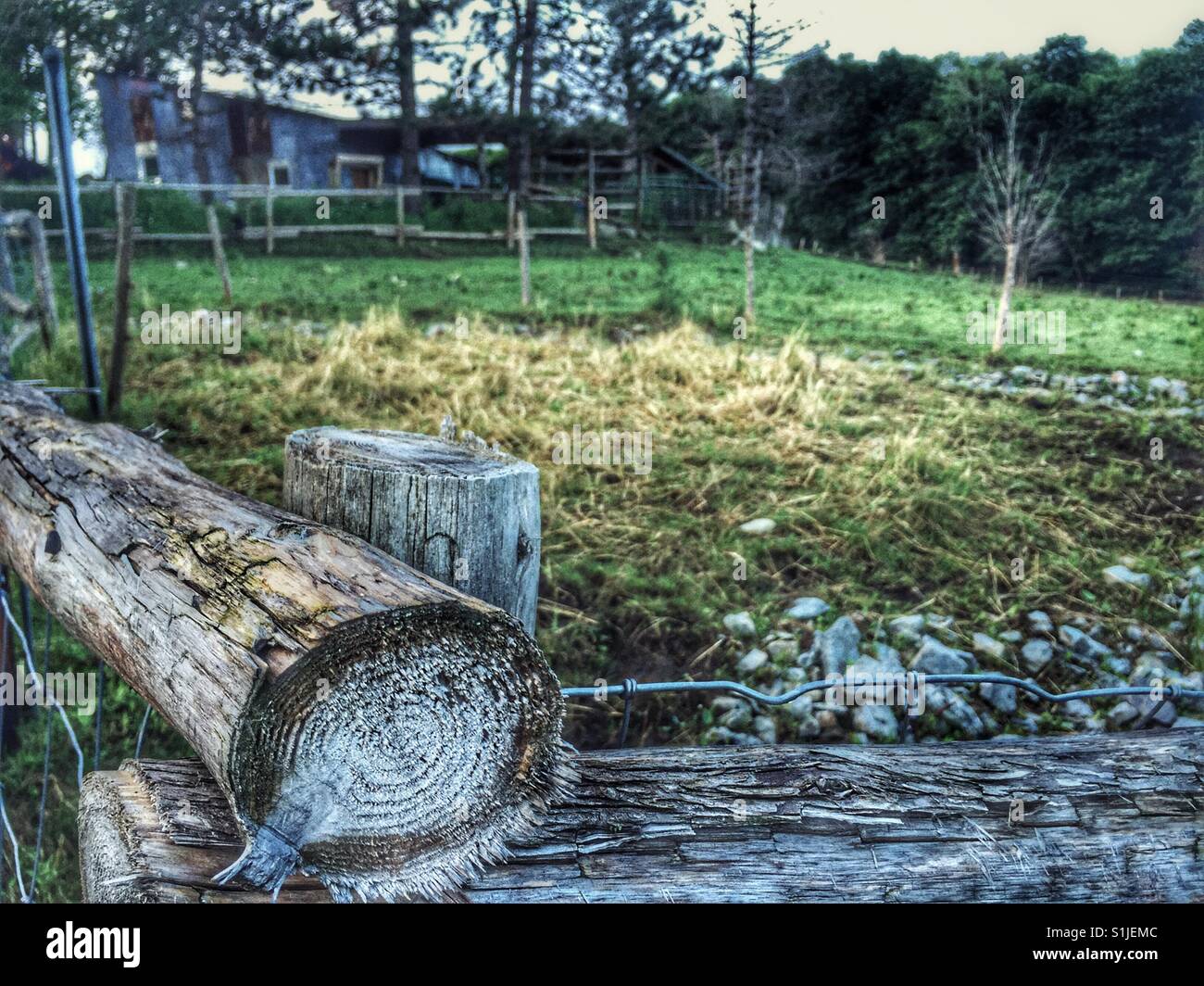 Log fence hi-res stock photography and images - Alamy