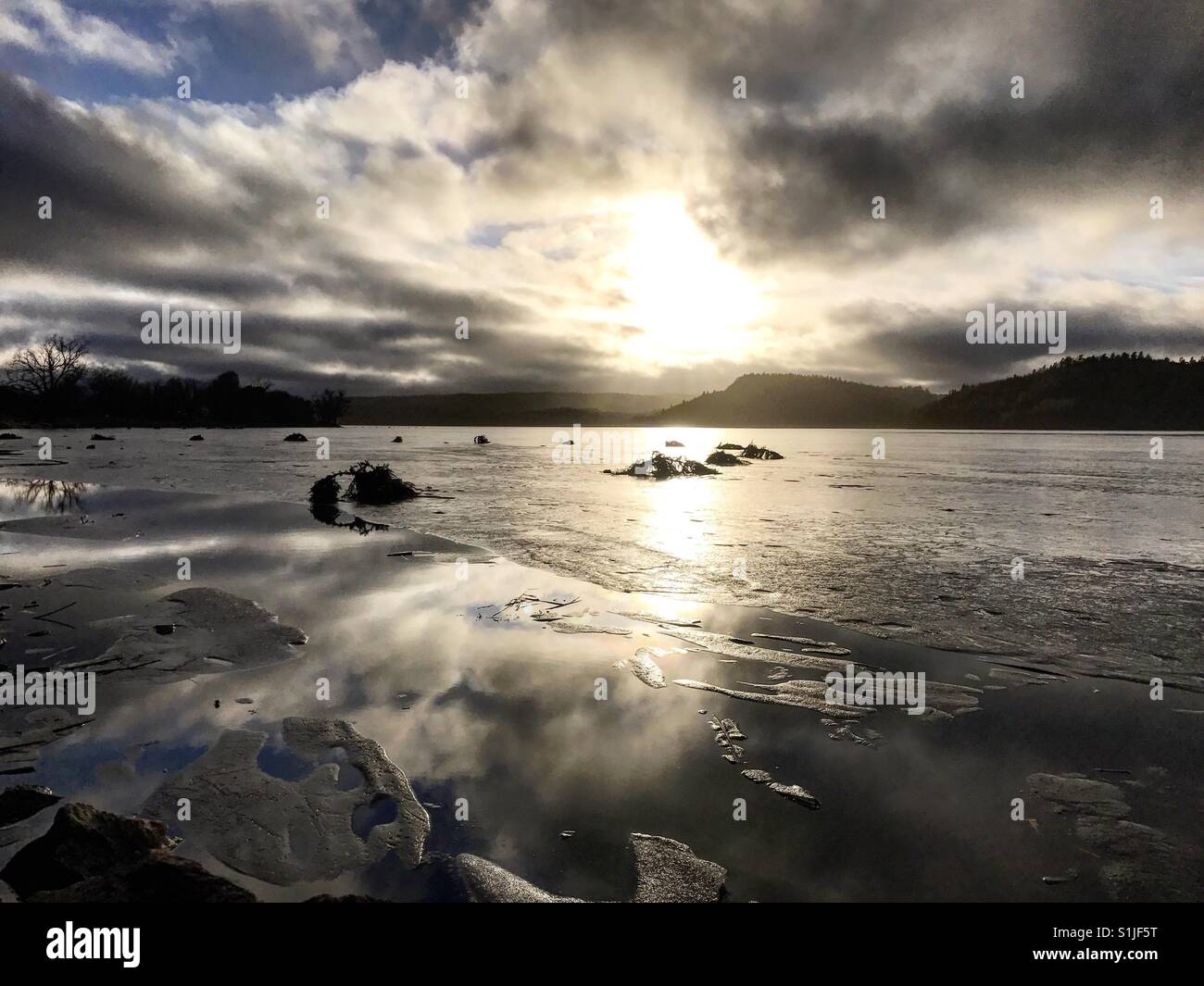 Magic reflection on the lake Stock Photo - Alamy