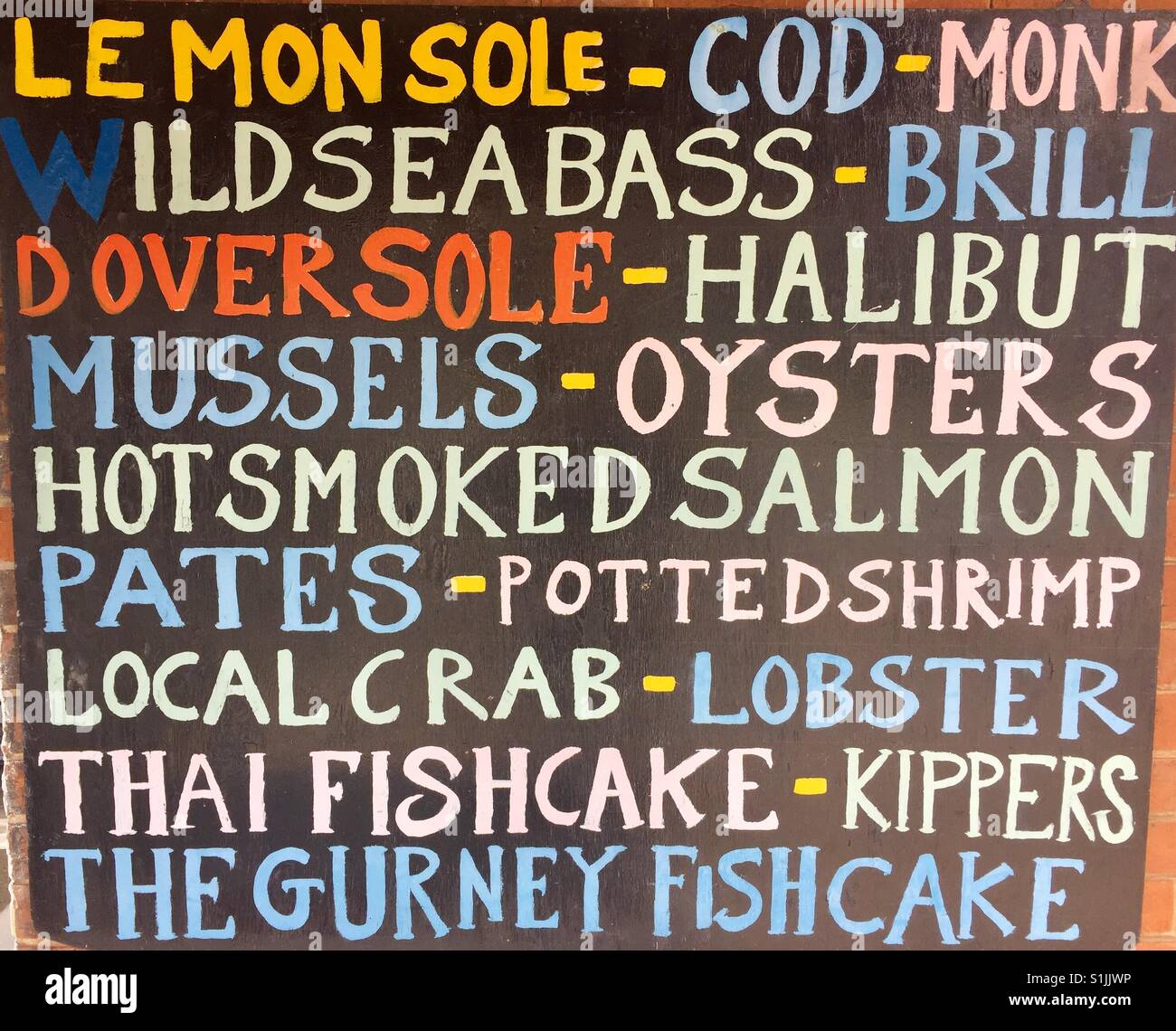 Fishmongers menu hi-res stock photography and images - Alamy