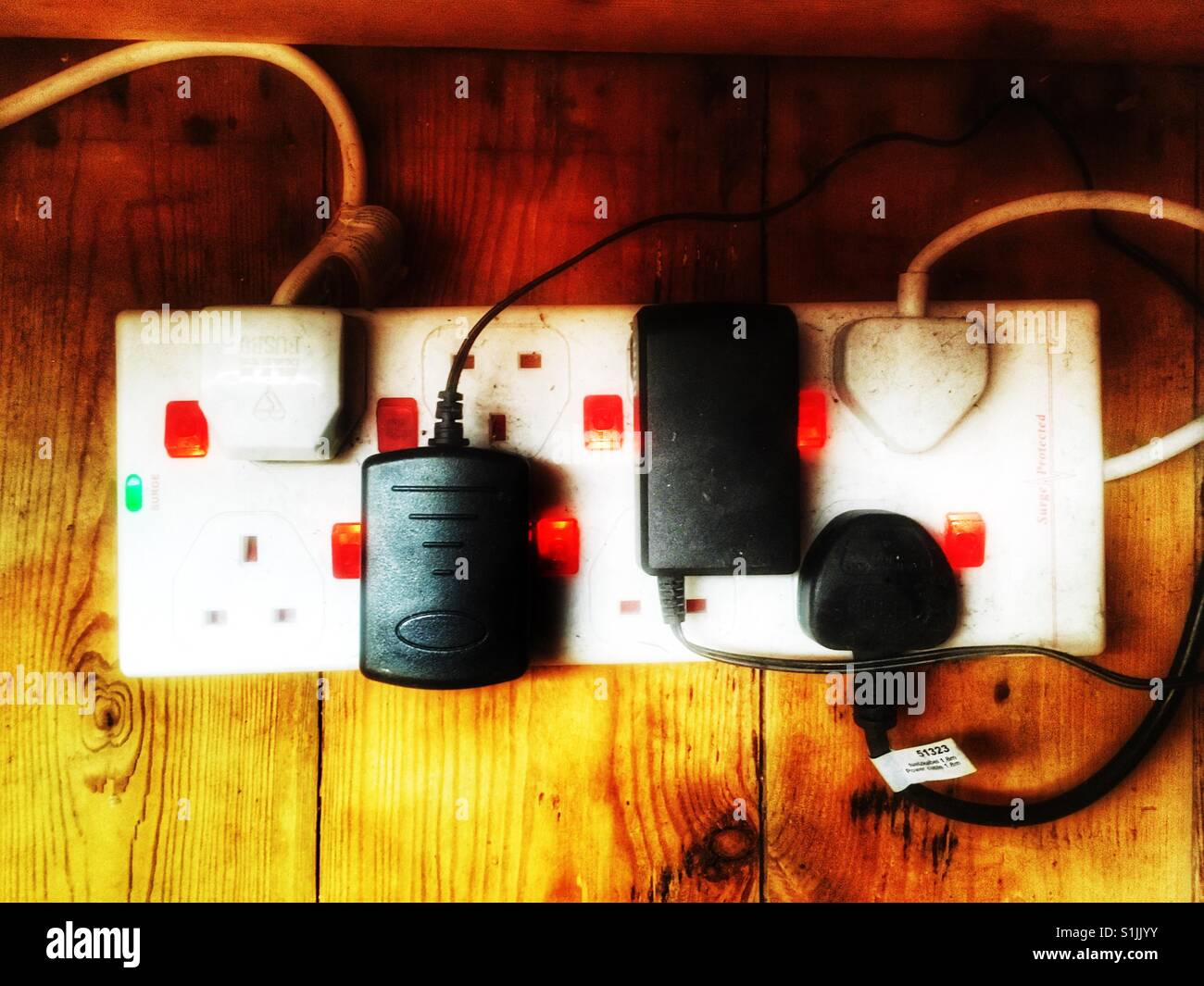 Multi plug extension lead (UK Stock Photo - Alamy