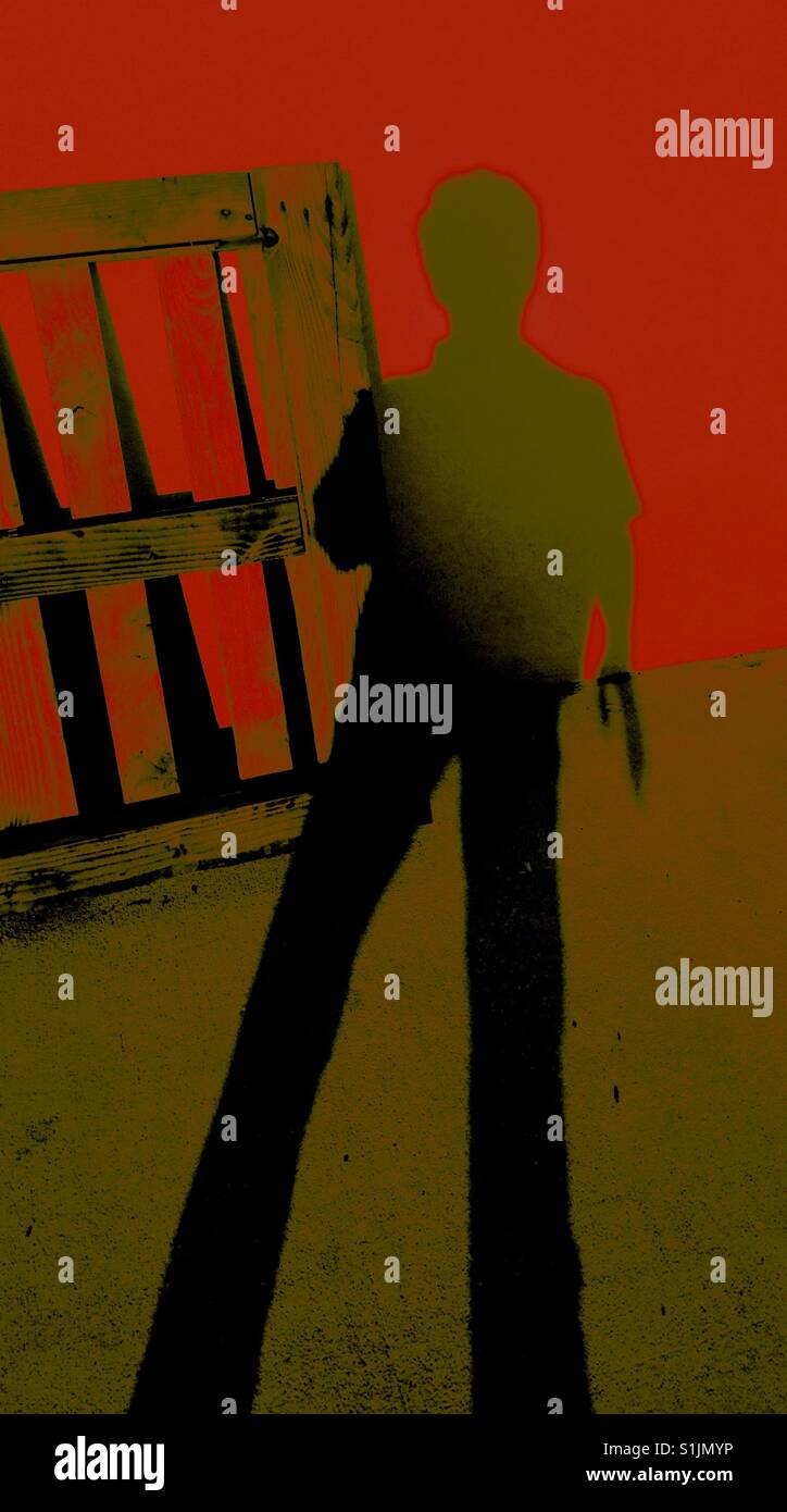 Back alley shadow selfie Stock Photo - Alamy