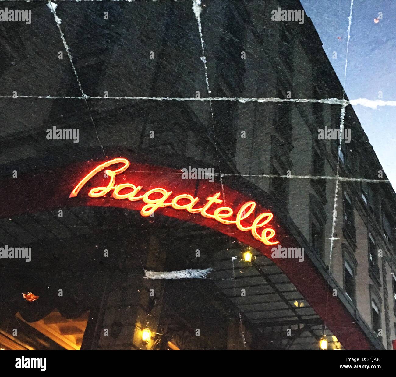 Bagatelle restaurant sign hi-res stock photography and images - Alamy