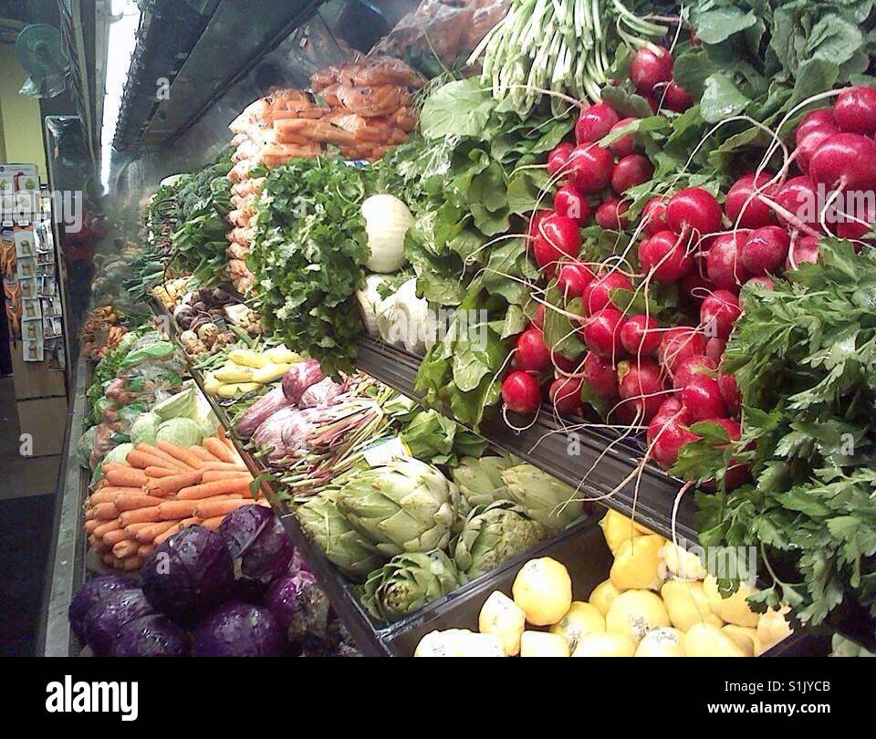 Vegetable produce section of Seattle co-op Stock Photo - Alamy