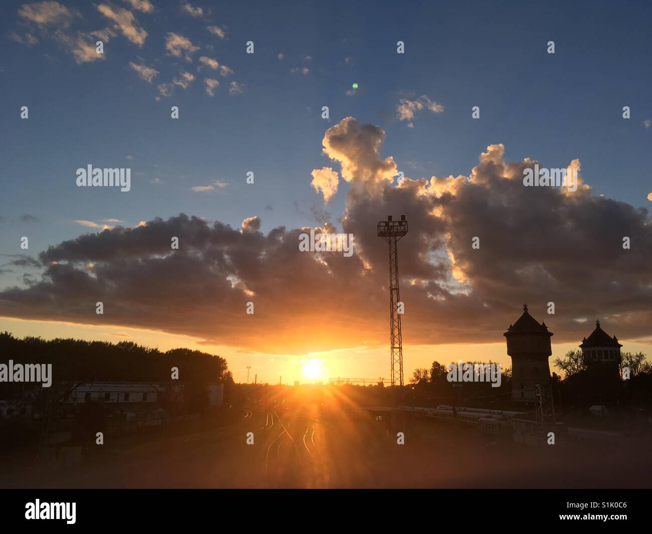 Beautiful sunset in Europe, Latvia Stock Photo - Alamy