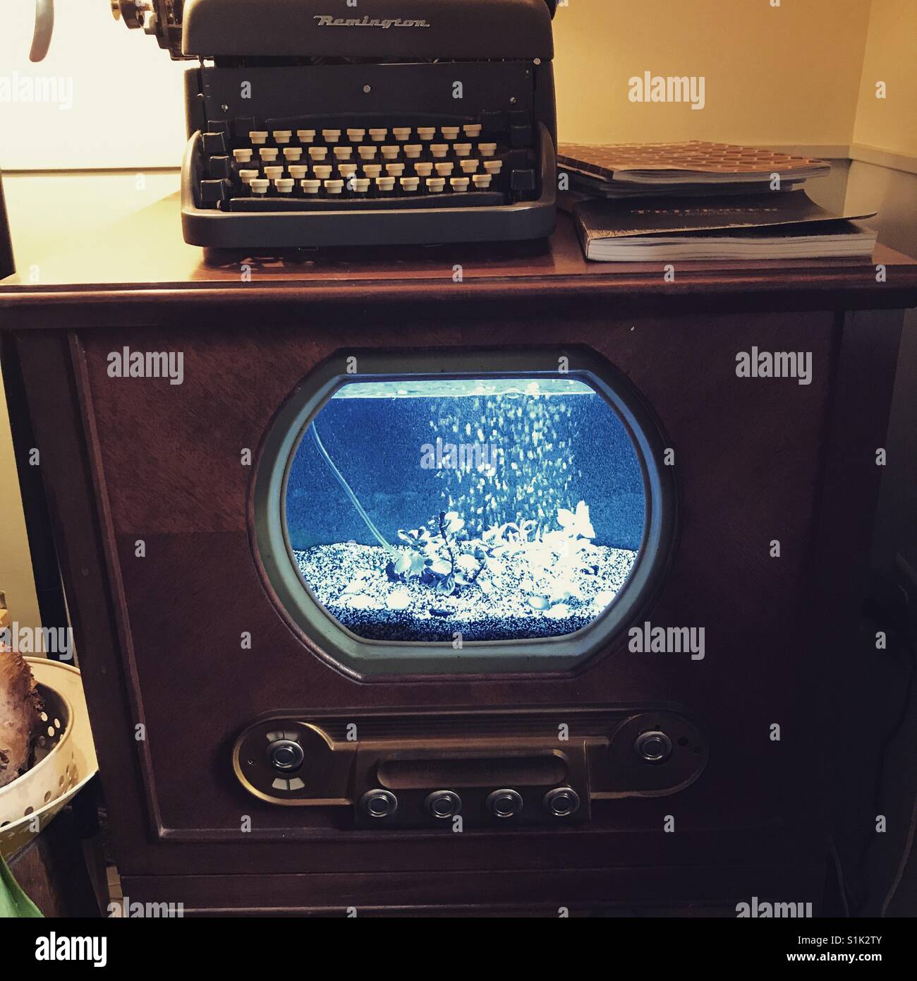 Fish tank TV Stock Photo - Alamy