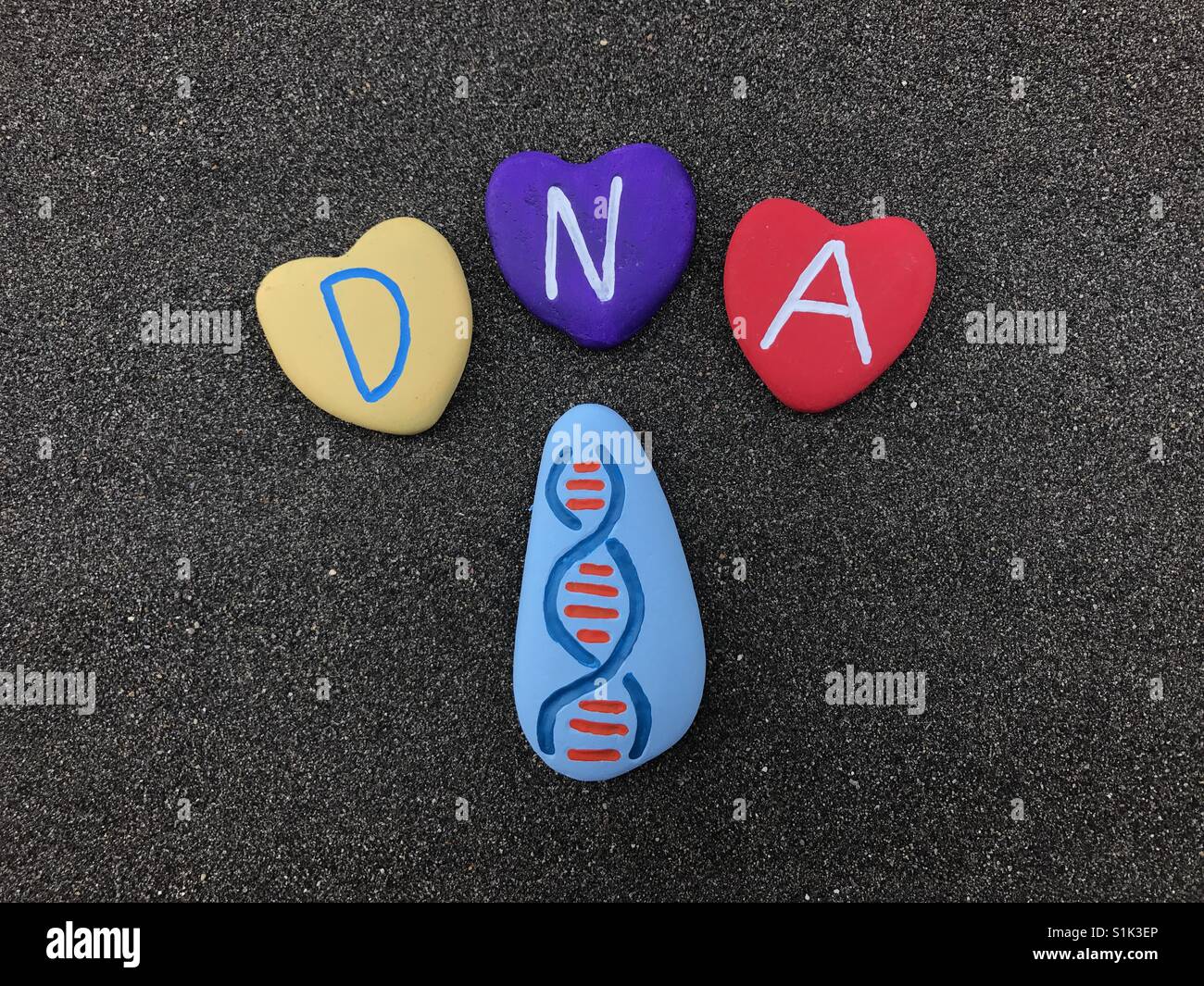 DNA, Deoxyribonucleic acid with colored stones Stock Photo - Alamy