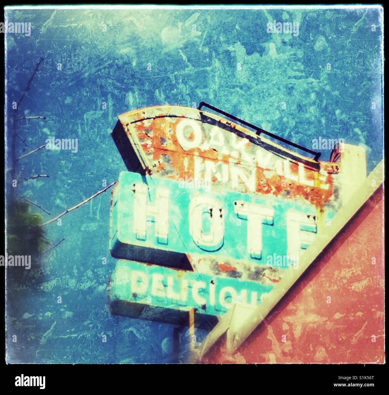 Vintage hotel sign Stock Photo - Alamy