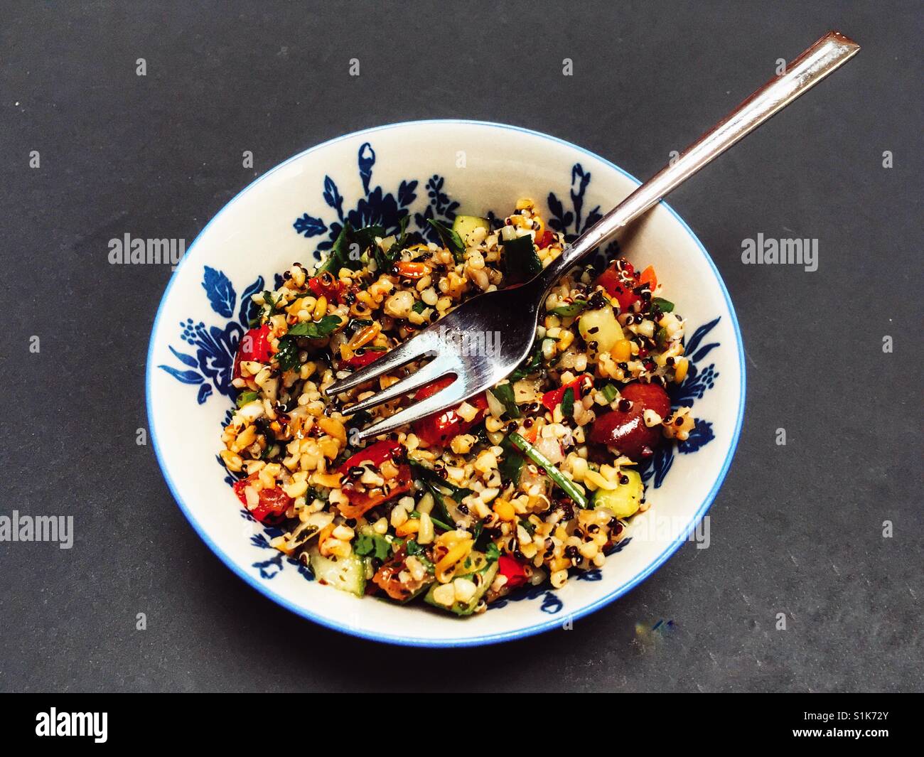 Waitrose World Deli Feta, olives, sunBlush tomato tabbouleh Stock Photo ...