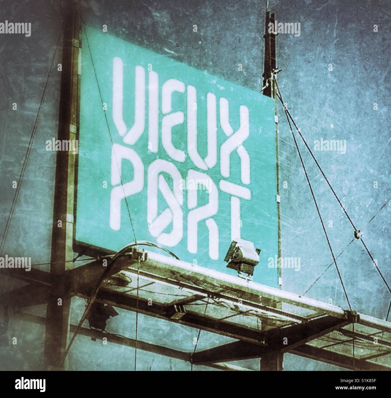 Vieux Port - Old Port sign in Montreal, Quebec Stock Photo - Alamy
