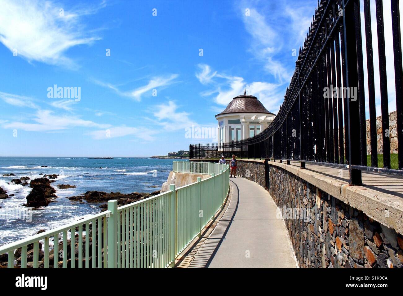 Walking the Cliff Walk Stock Photo - Alamy