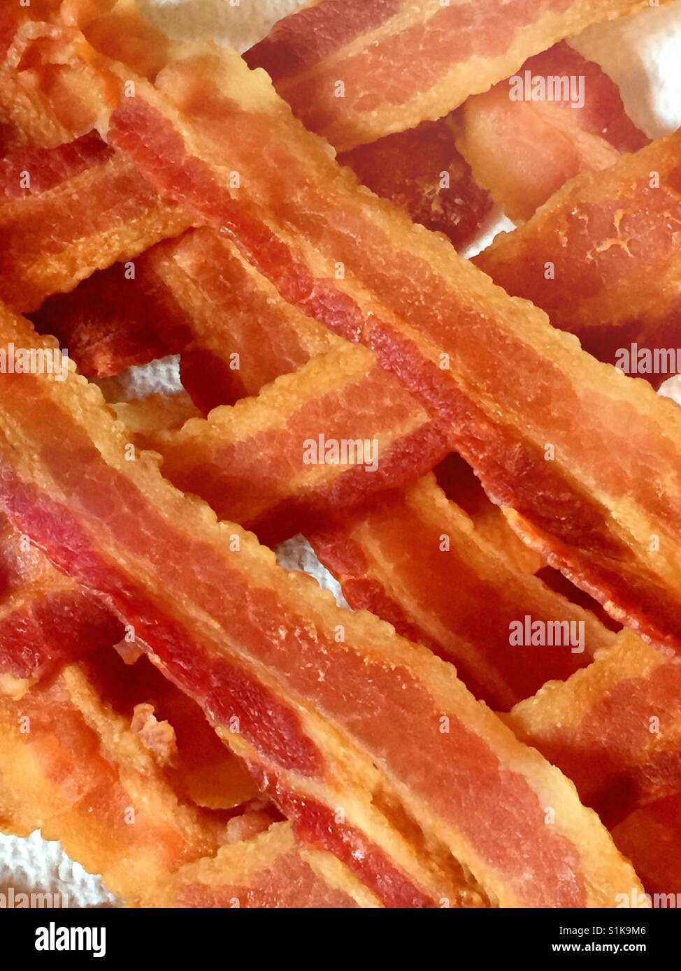 Plate of fried bacon, USA Stock Photo - Alamy