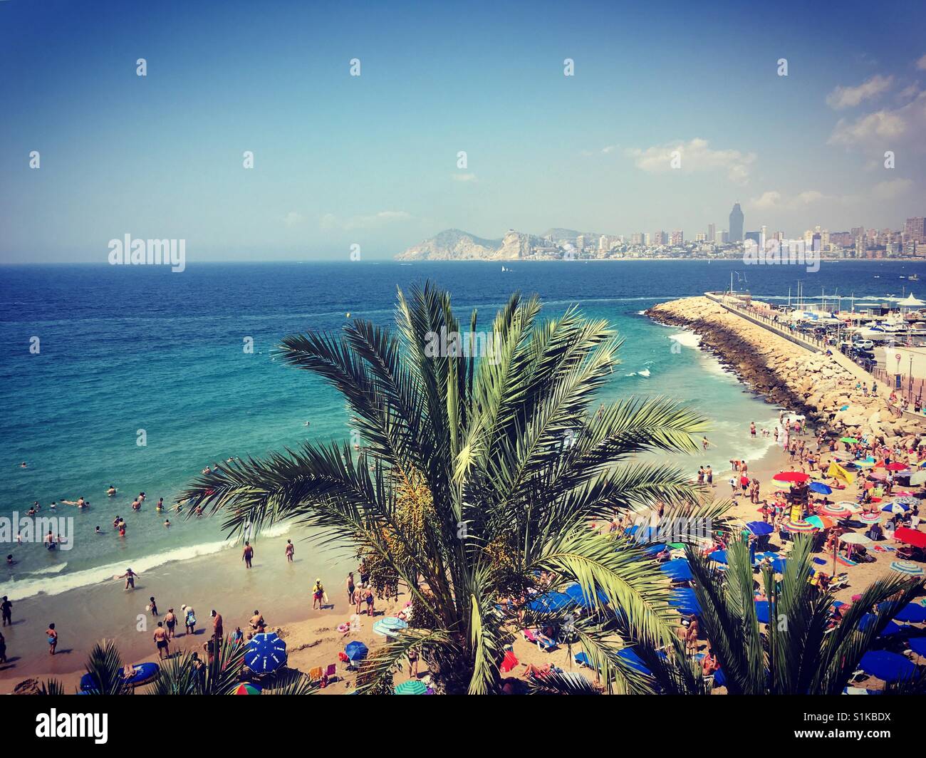 Benidorm beach crowd hi-res stock photography and images - Alamy