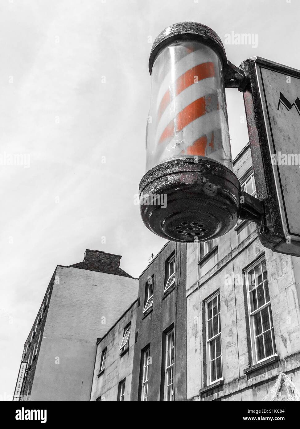 Old fashioned barber pole hi-res stock photography and images - Alamy