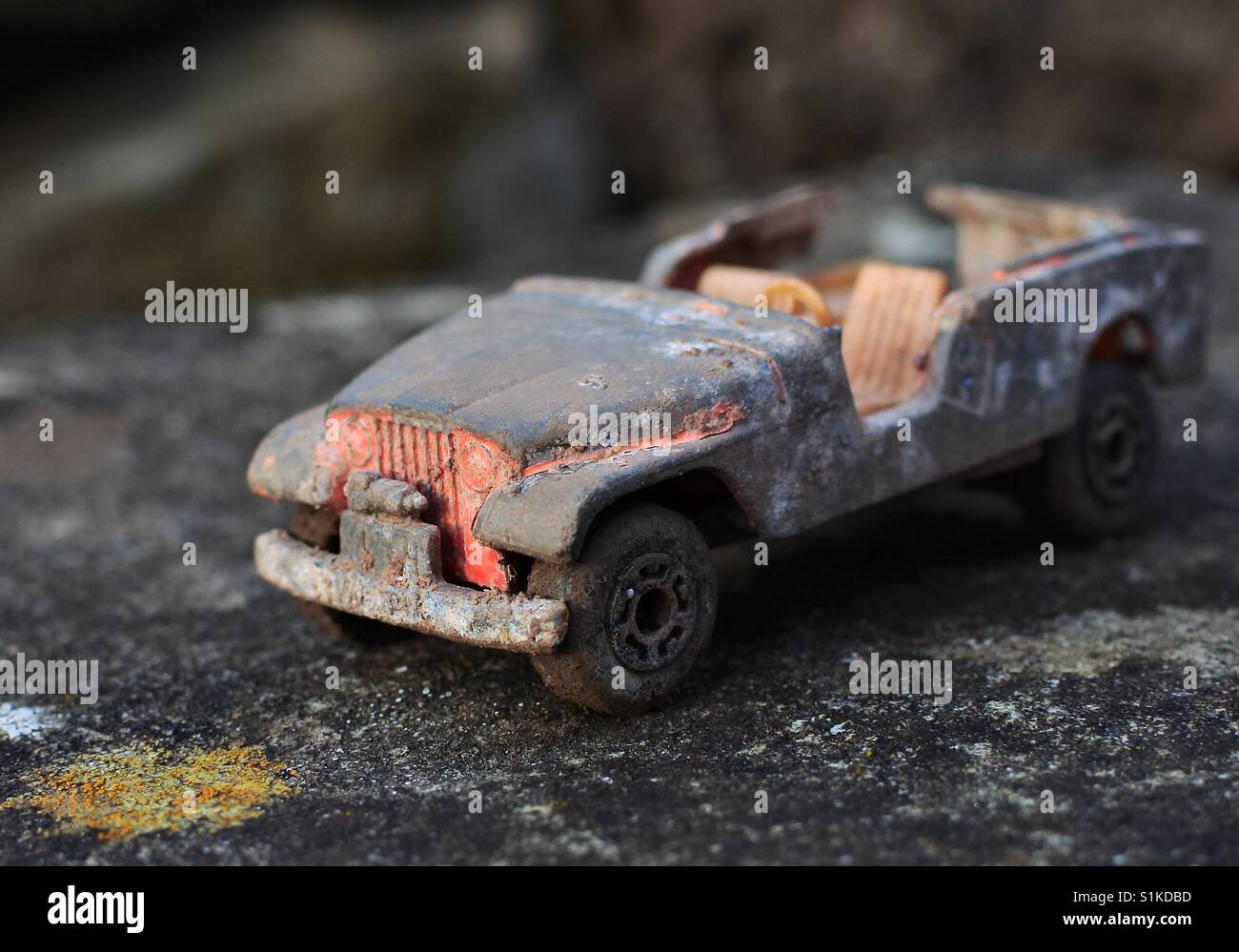 Battered old toy jeep Stock Photo - Alamy