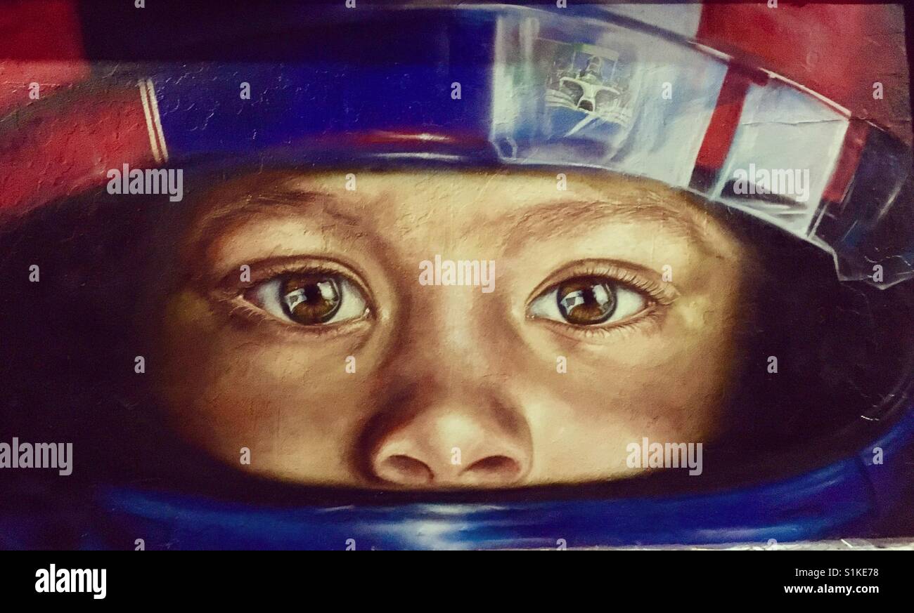 Street art of boys face Stock Photo - Alamy