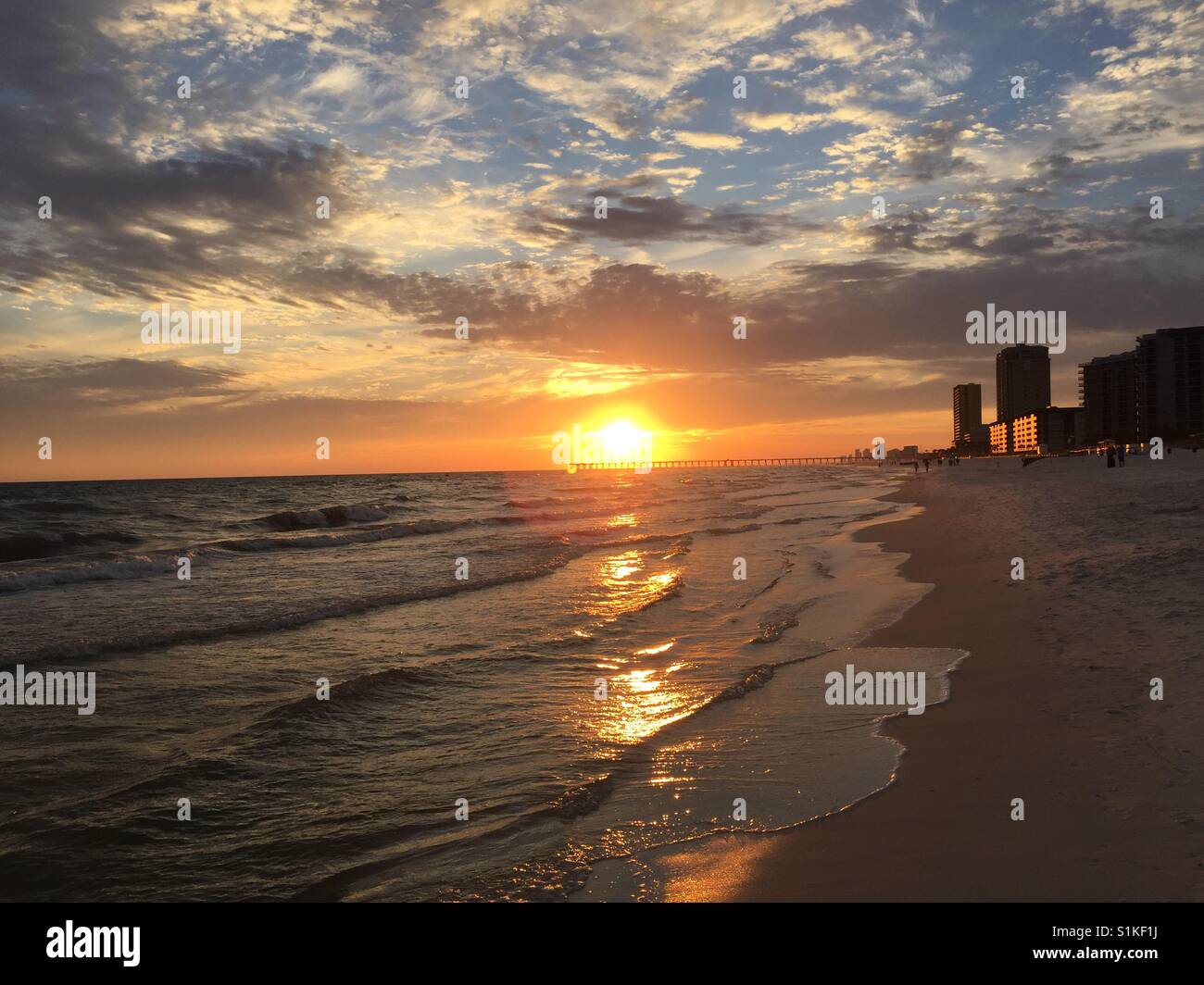 Beach sunset at Panama City Beach Stock Photo - Alamy