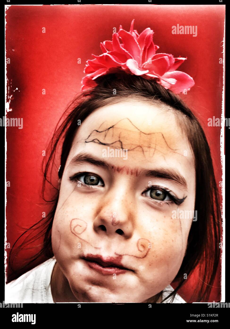 Painted face child hi-res stock photography and images - Alamy