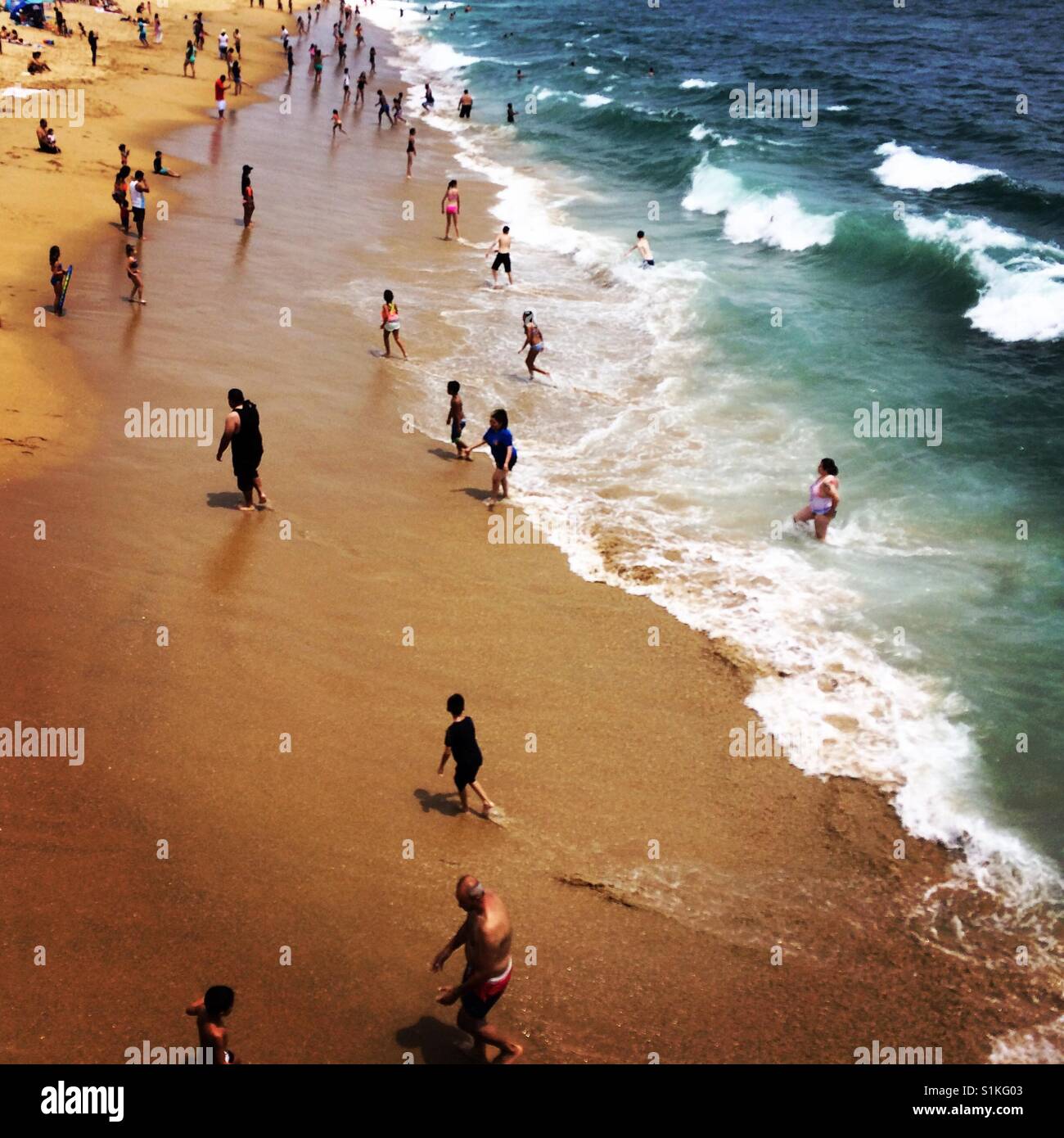 Balboa Pier Beach, Balboa Peninsula, Newport Beach, California Stock ...