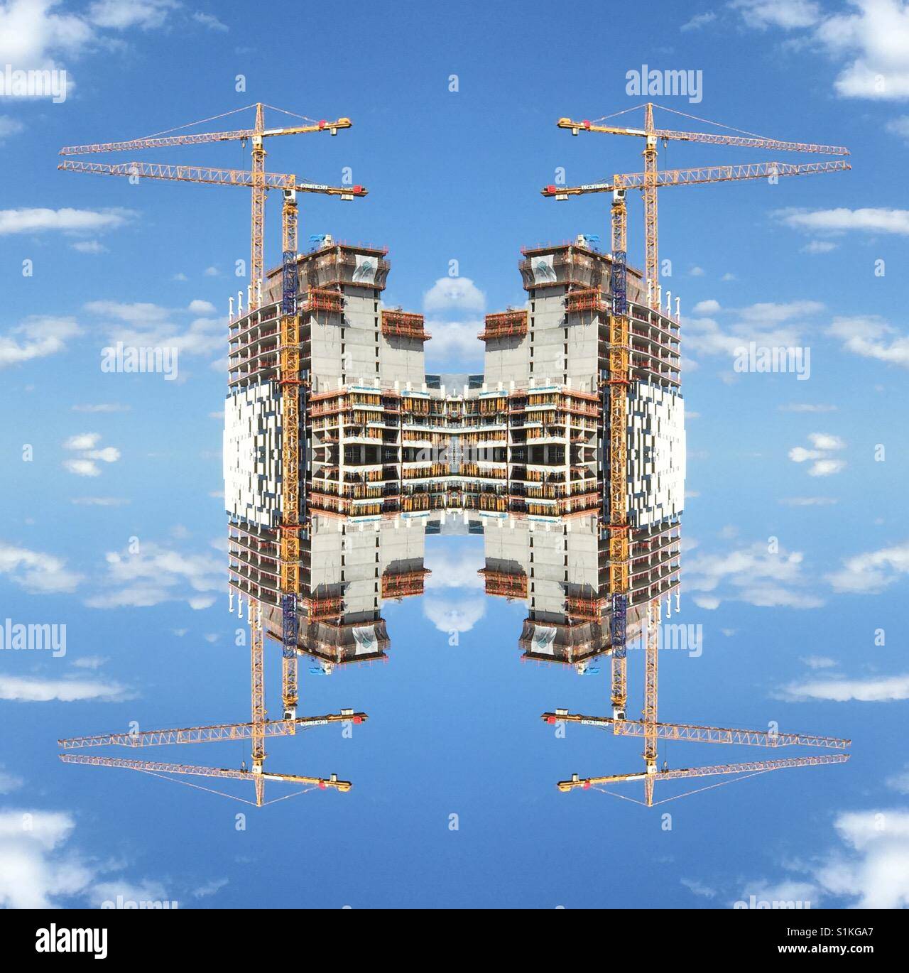 Office building construction in the sky Stock Photo - Alamy