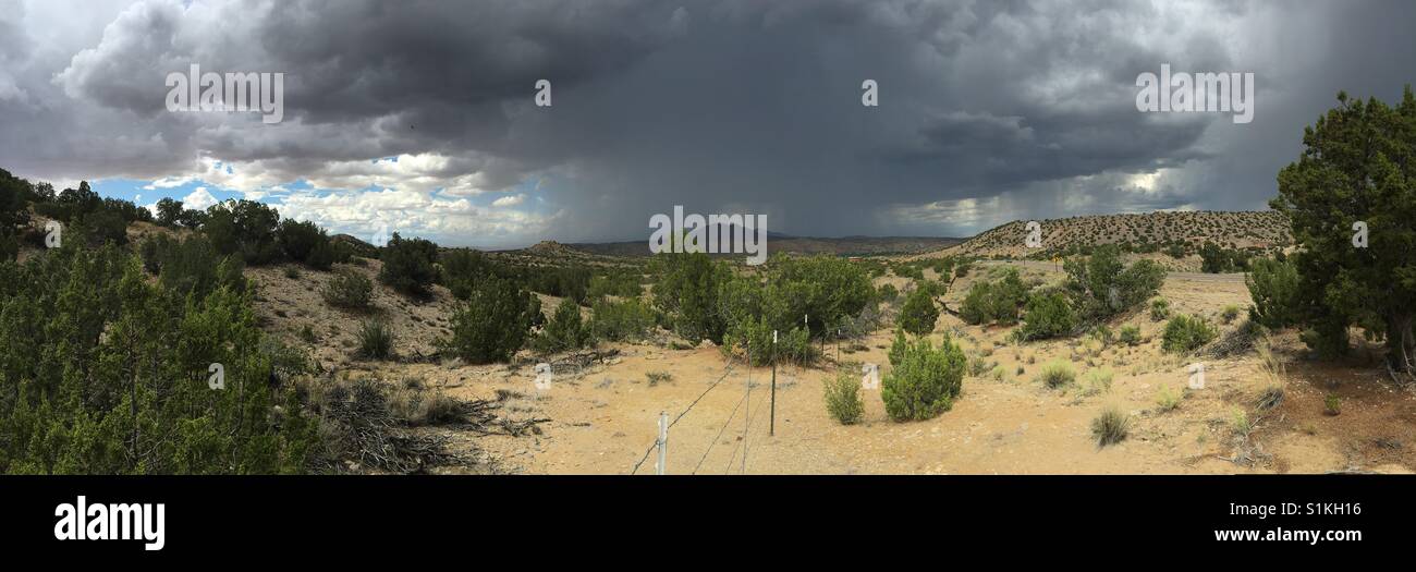 Desert Rainstorm Panorama Stock Photo - Alamy