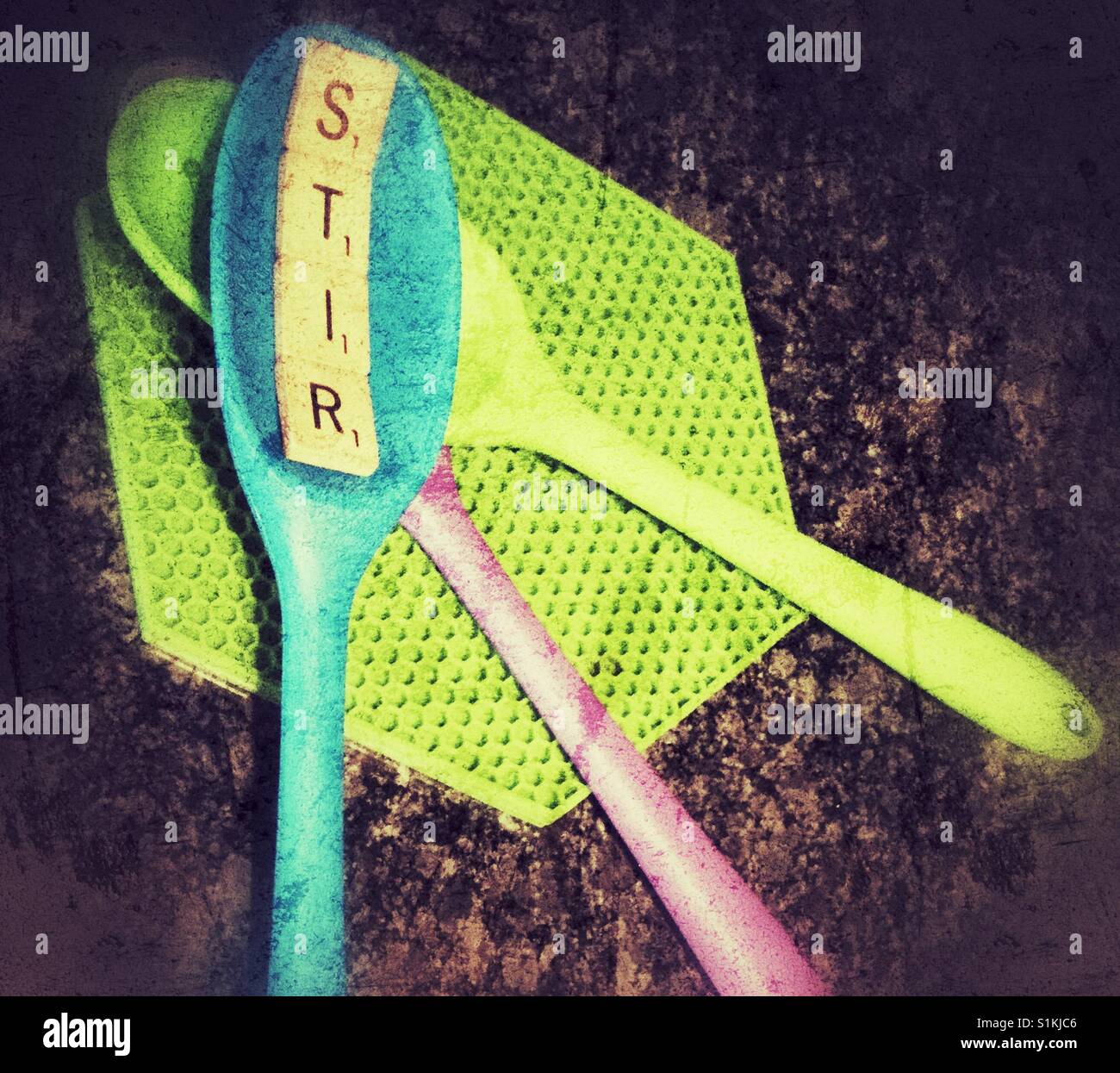 Three cooking spoons Stock Photo - Alamy