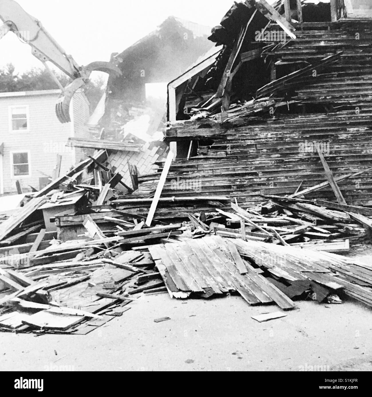 Demolition of school building to make way for new campus Stock Photo ...