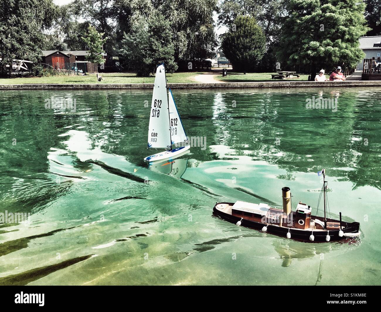 Model yacht pond Woodbridge Suffolk UK Stock Photo - Alamy