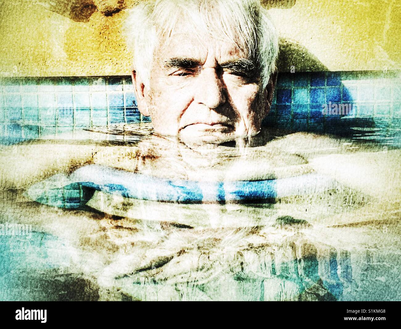 Man chilling in swimming pool hi-res stock photography and images - Alamy