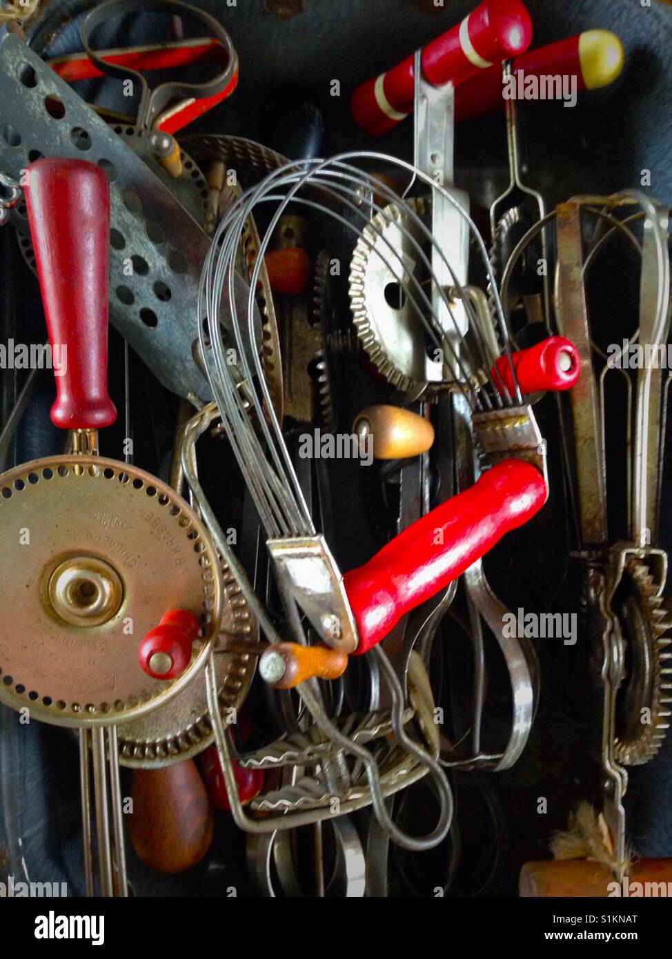 Vintage kitchen utensils hi-res stock photography and images - Alamy