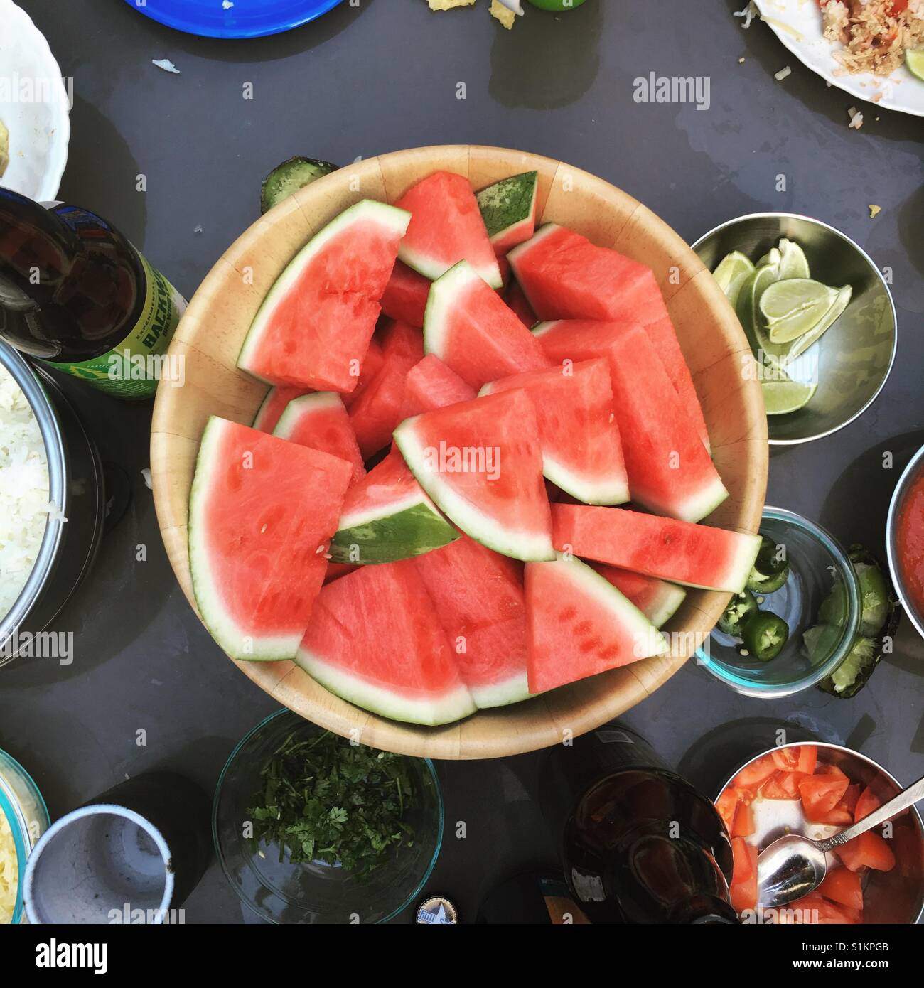 Bowl of Watermelon Stock Photo - Alamy
