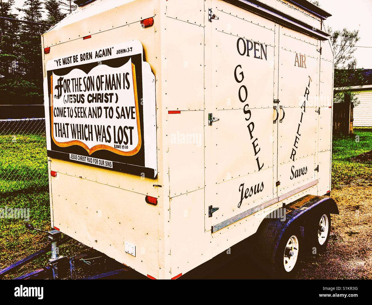 Gospel trailer, Canada Stock Photo - Alamy