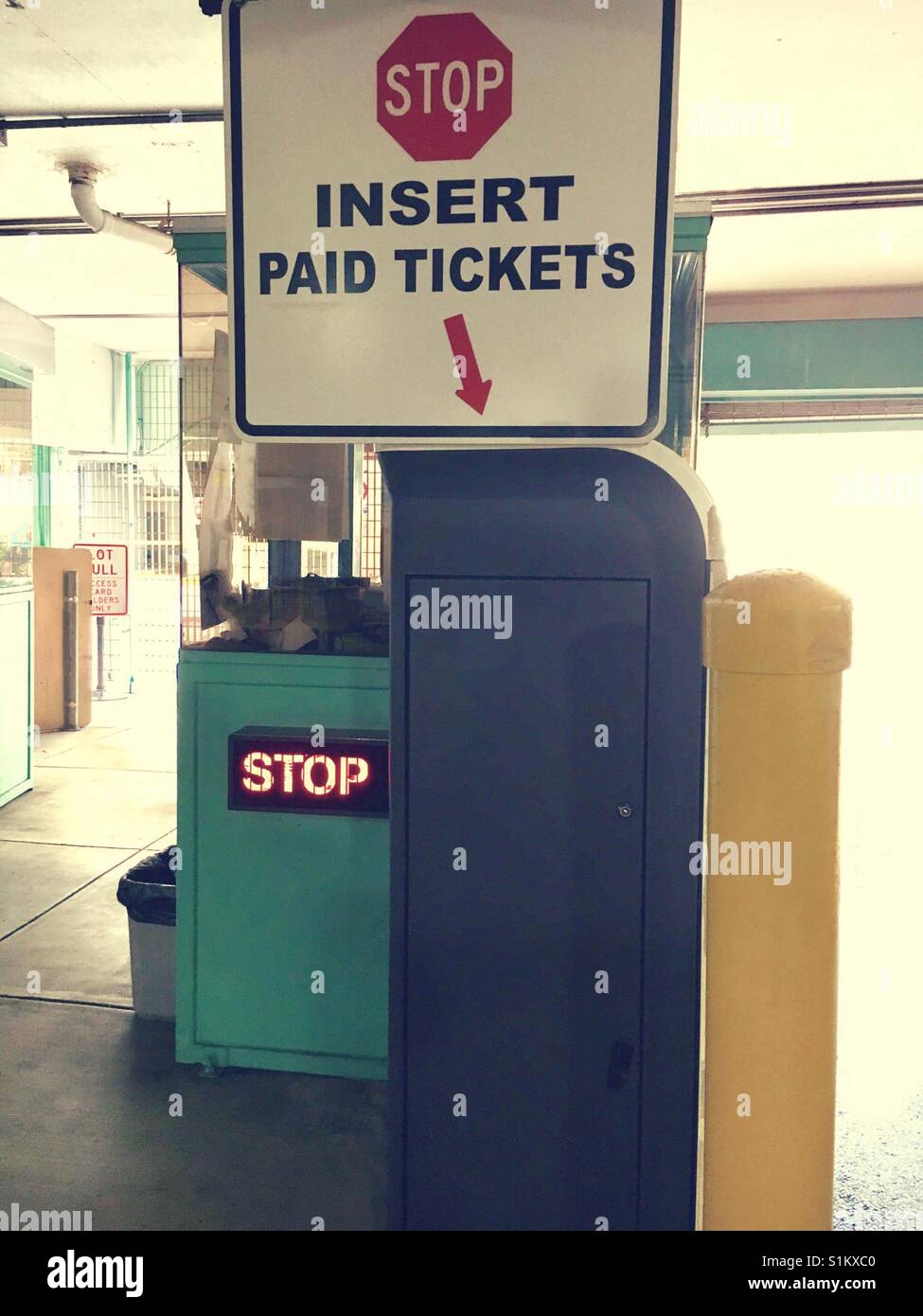 Stop insert paid ticket Stock Photo - Alamy