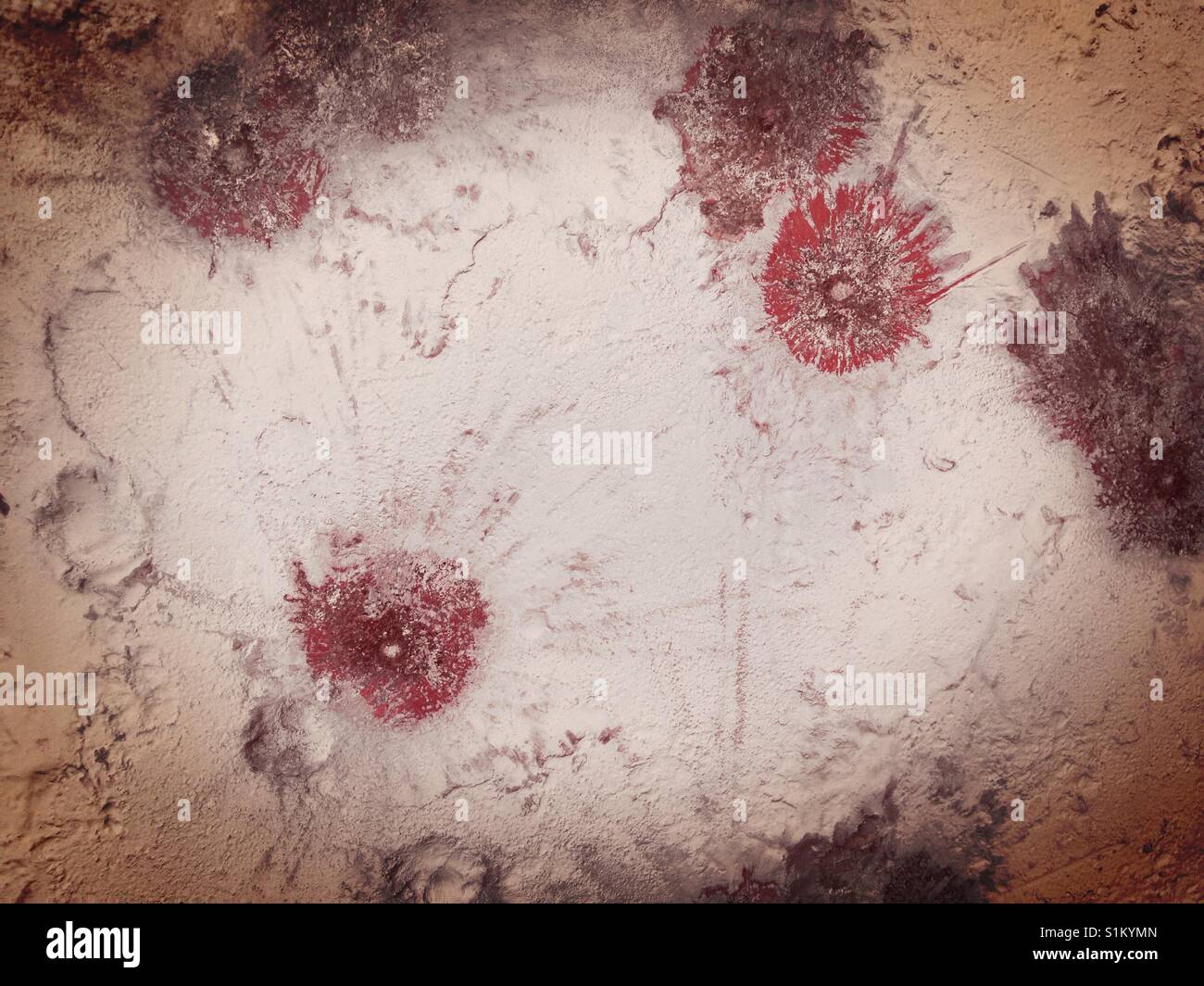 Paint splatter on dented steel target Stock Photo - Alamy