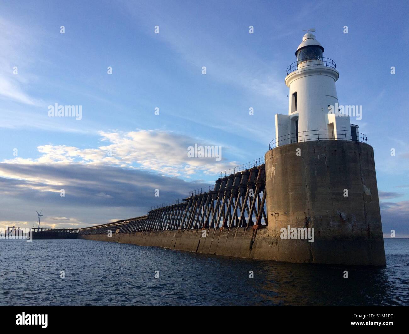 Blyth lighthouse taken at the harbour entrance Stock Photo - Alamy