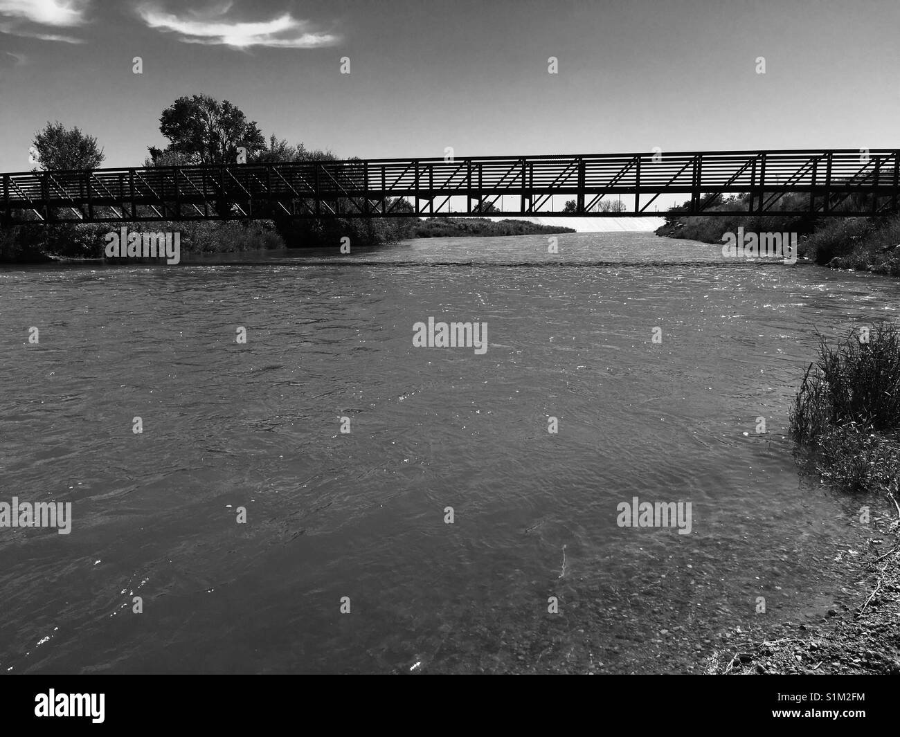 Footbridge over Arkansas River Stock Photo - Alamy