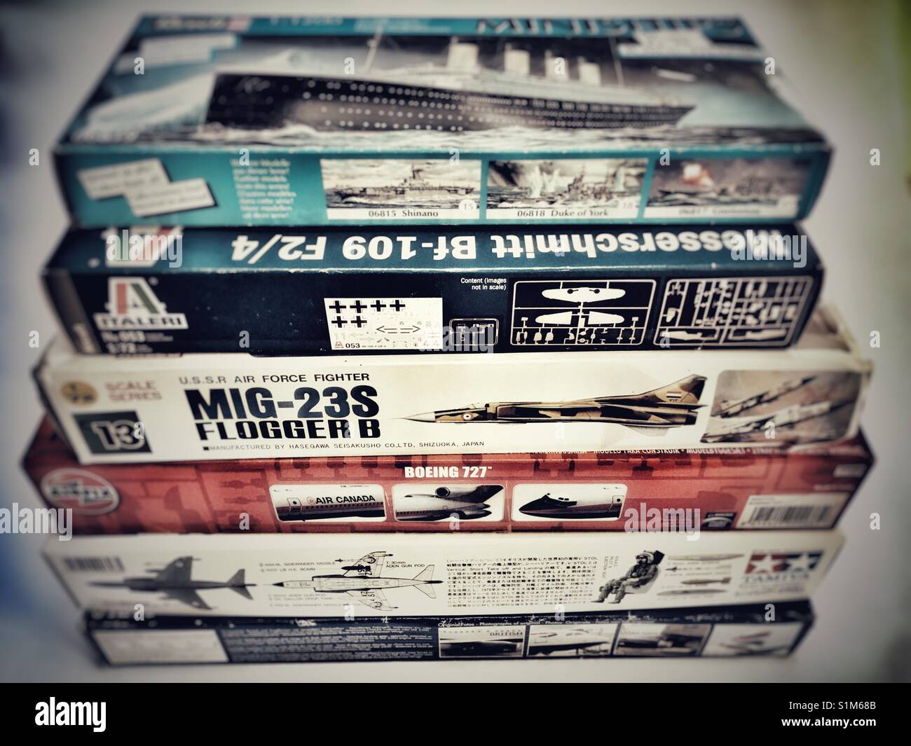 Boxes of plastic model kits Stock Photo - Alamy
