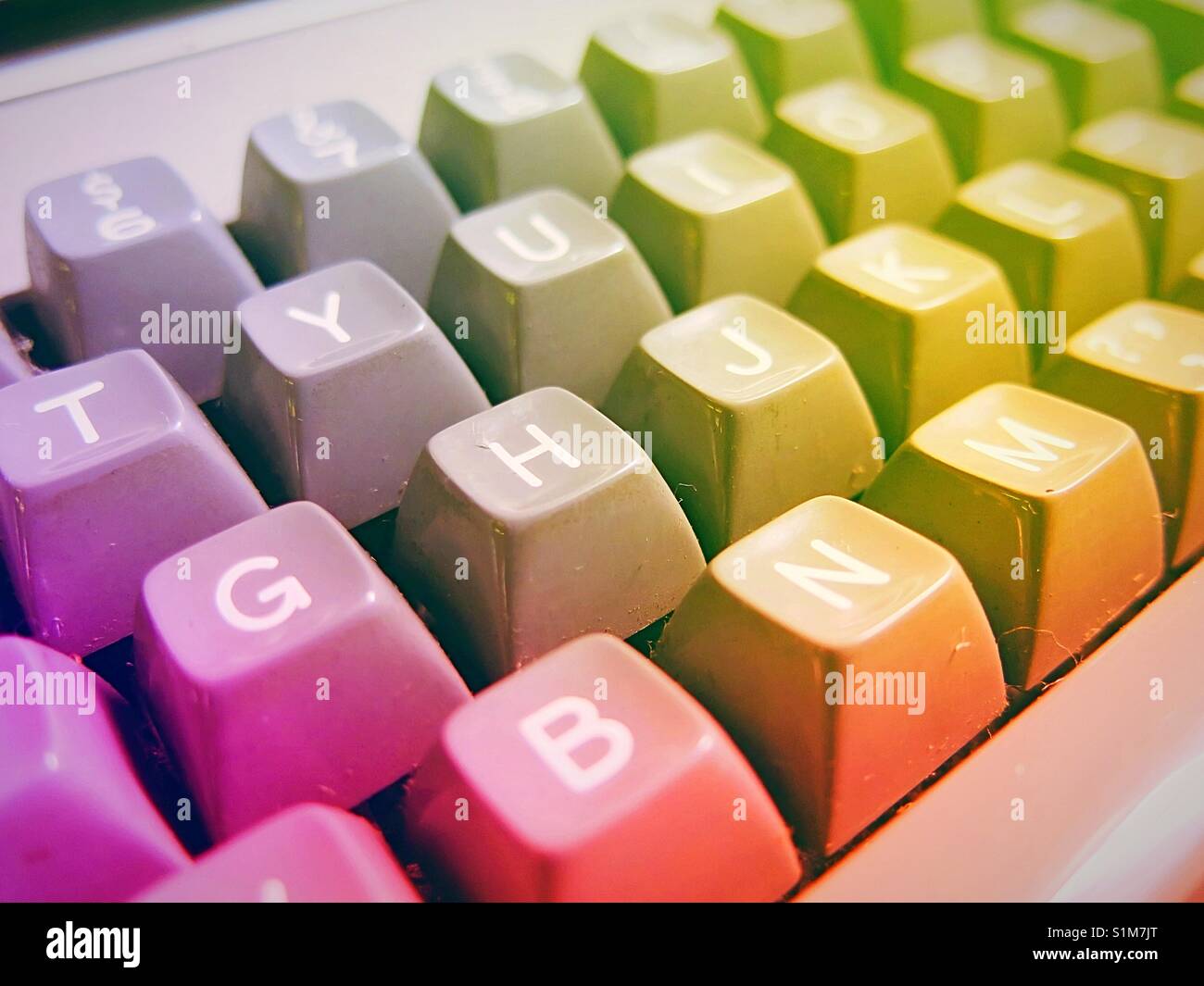 Rainbow vintage keyboard keys Stock Photo - Alamy