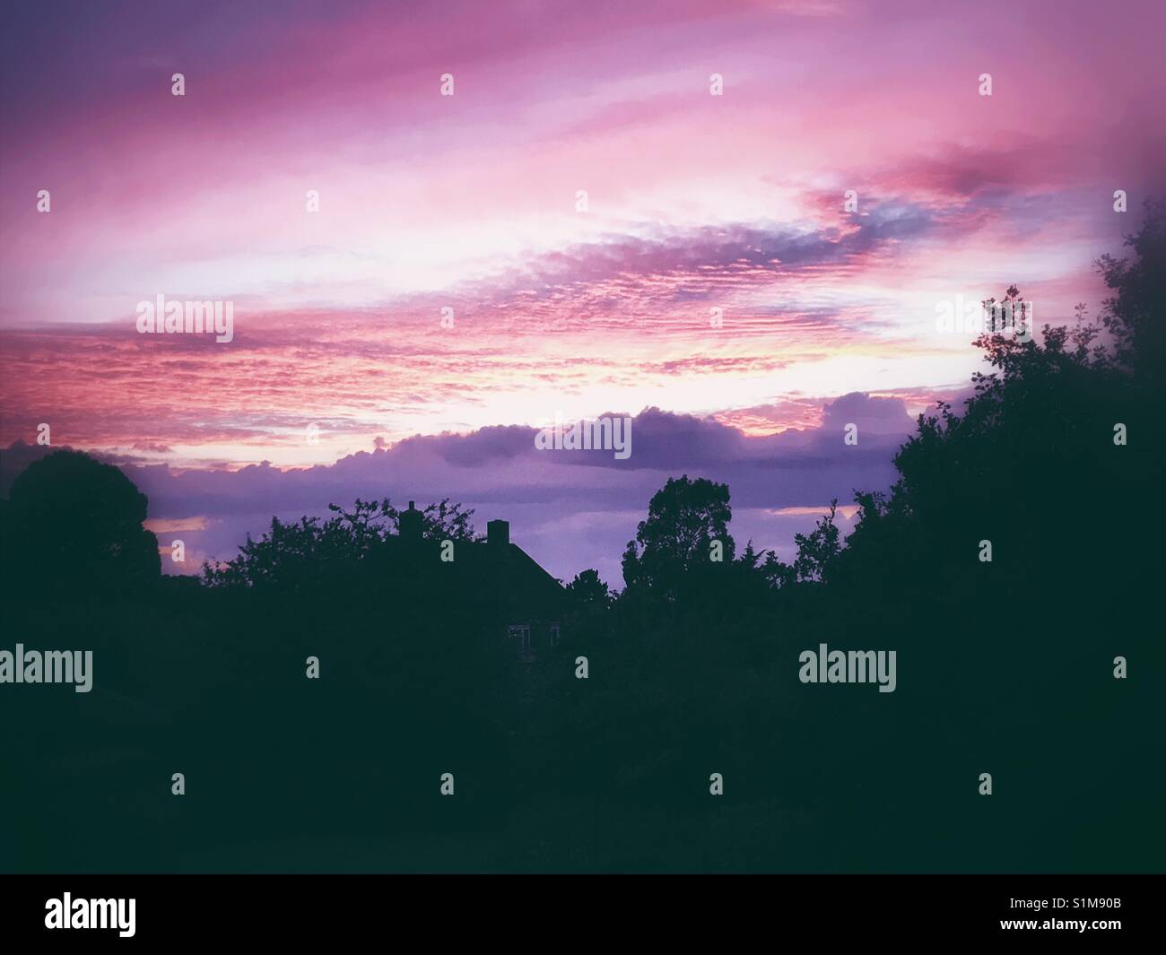 Violet pink sky hi-res stock photography and images - Alamy