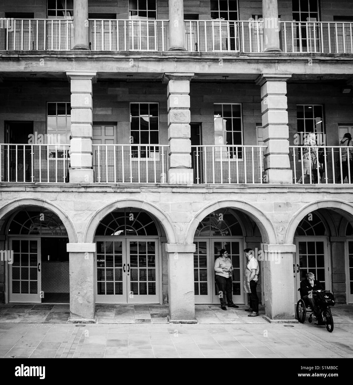 Piece hall halifax balconies Black and White Stock Photos & Images - Alamy