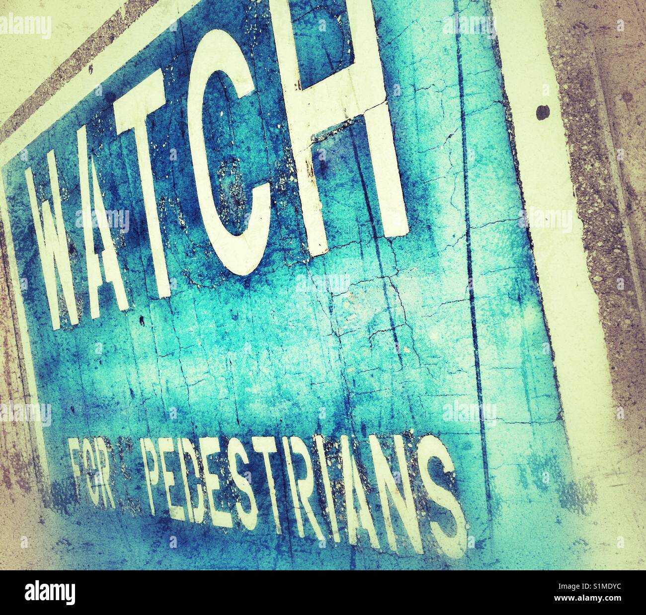 Painted road sign Stock Photo - Alamy