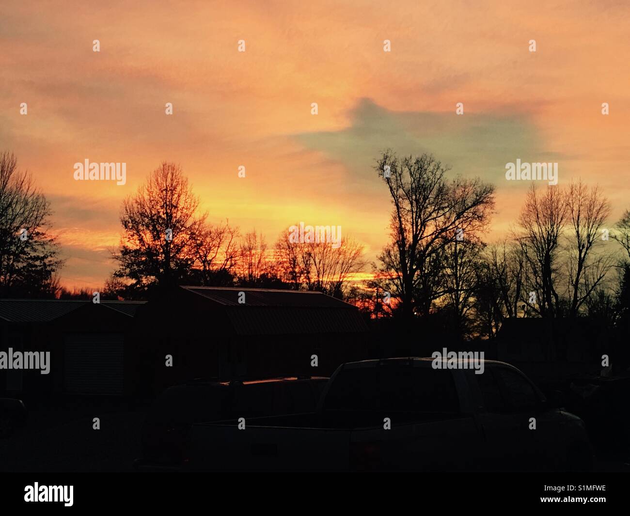 Evening on the farm Stock Photo - Alamy