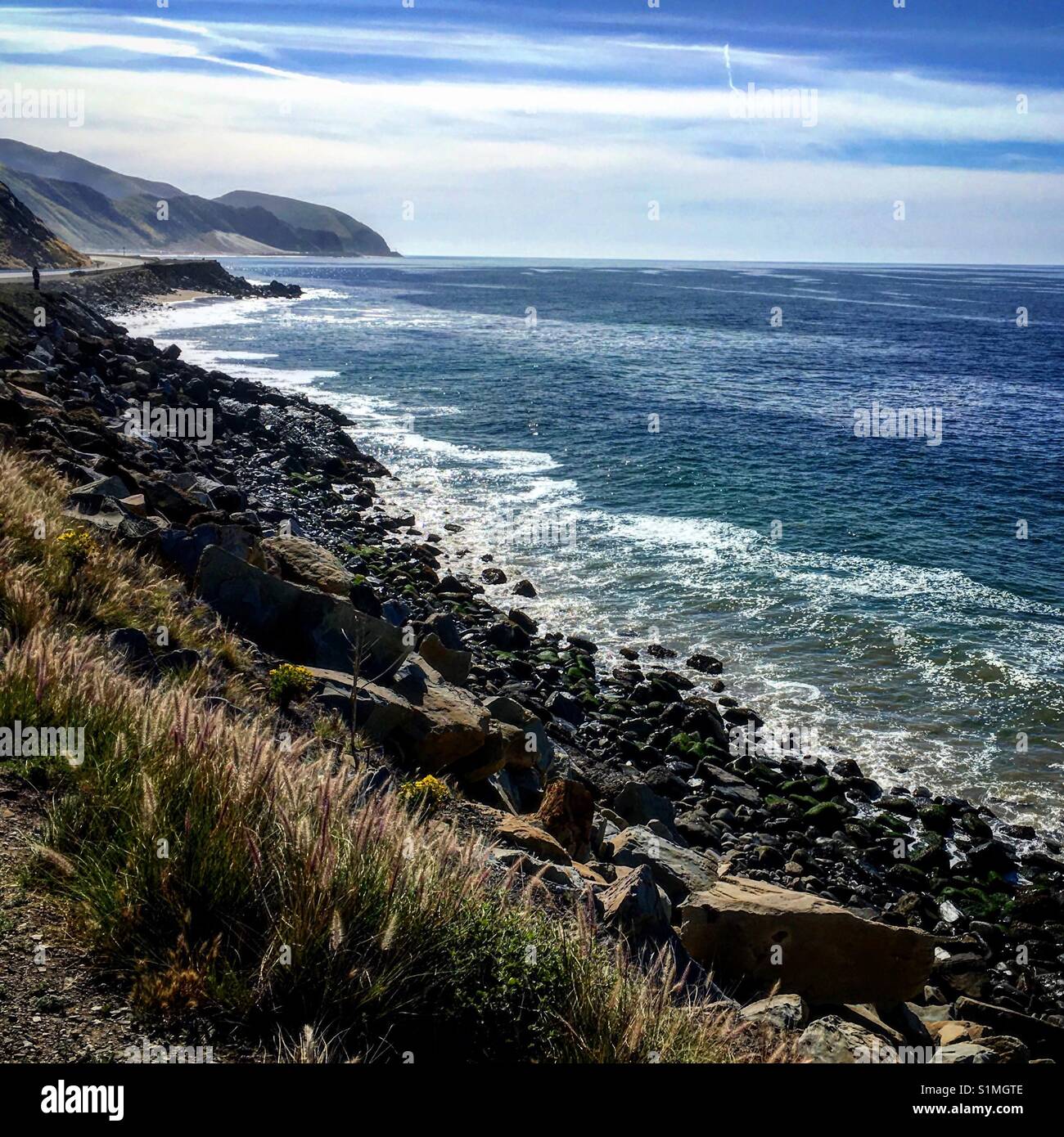 California Pacific Highway 1, Near Oxnard California. Spring 2017 Stock ...