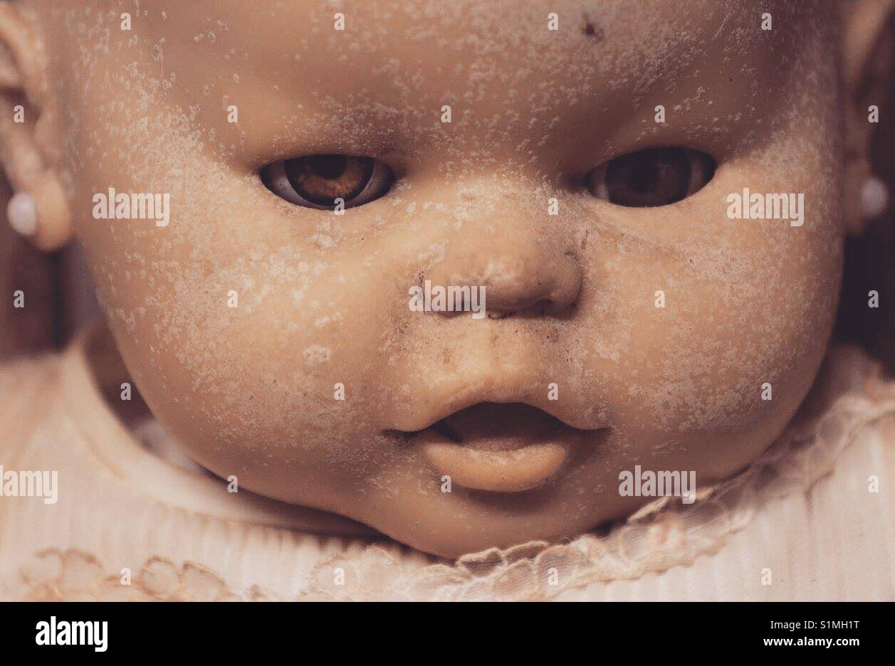 Scary Doll's Face Stock Photo - Alamy